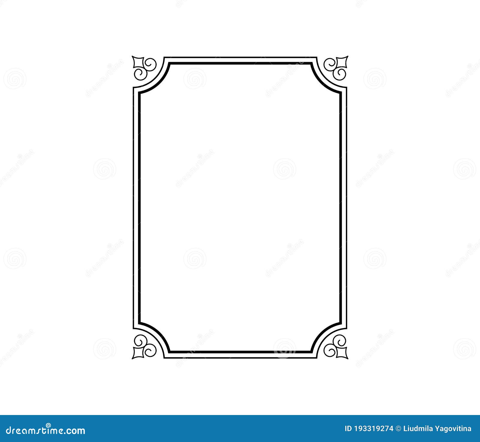 Vector Calligraphy Ornamental Decorative Frame Isolated on White ...