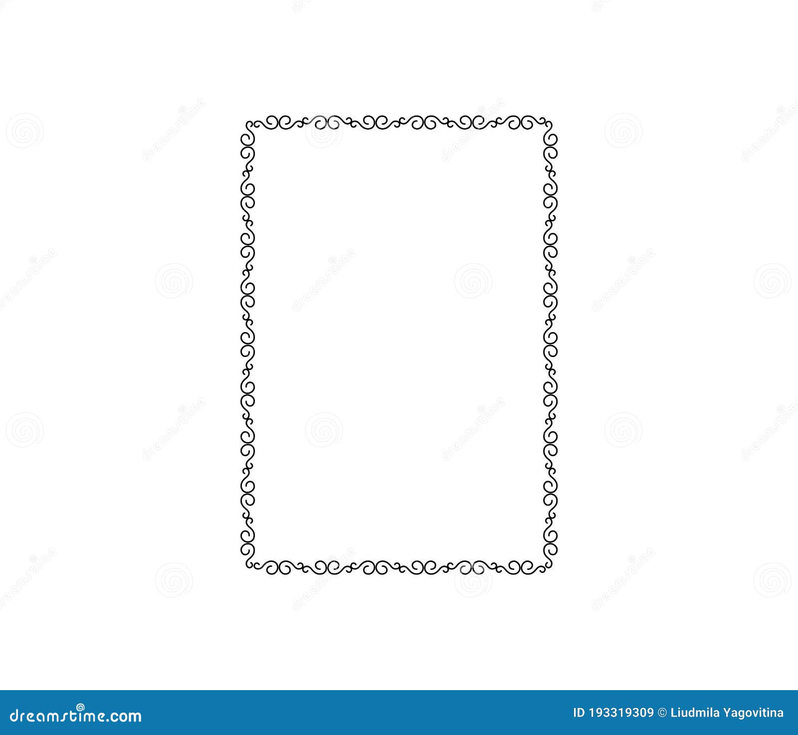 Vector Calligraphy Ornamental Decorative Frame Isolated on White ...