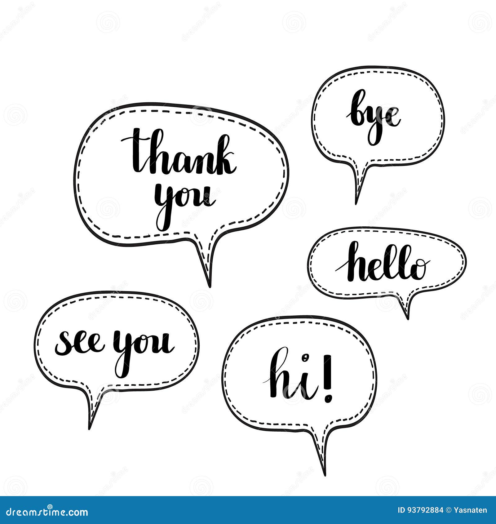 Vector Calligraphy Speech Bubbles Stock Vector - Illustration of ...