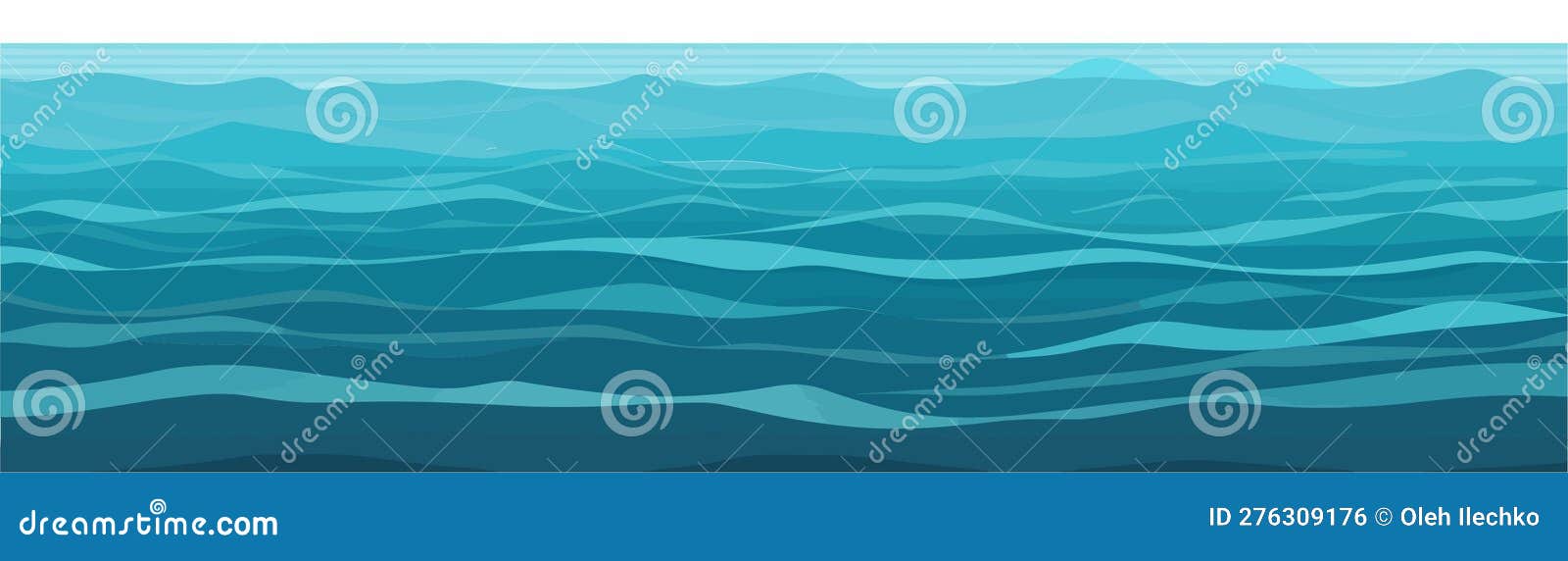 Vector Calm Ocean Wide Illustration Stock Vector - Illustration of ...