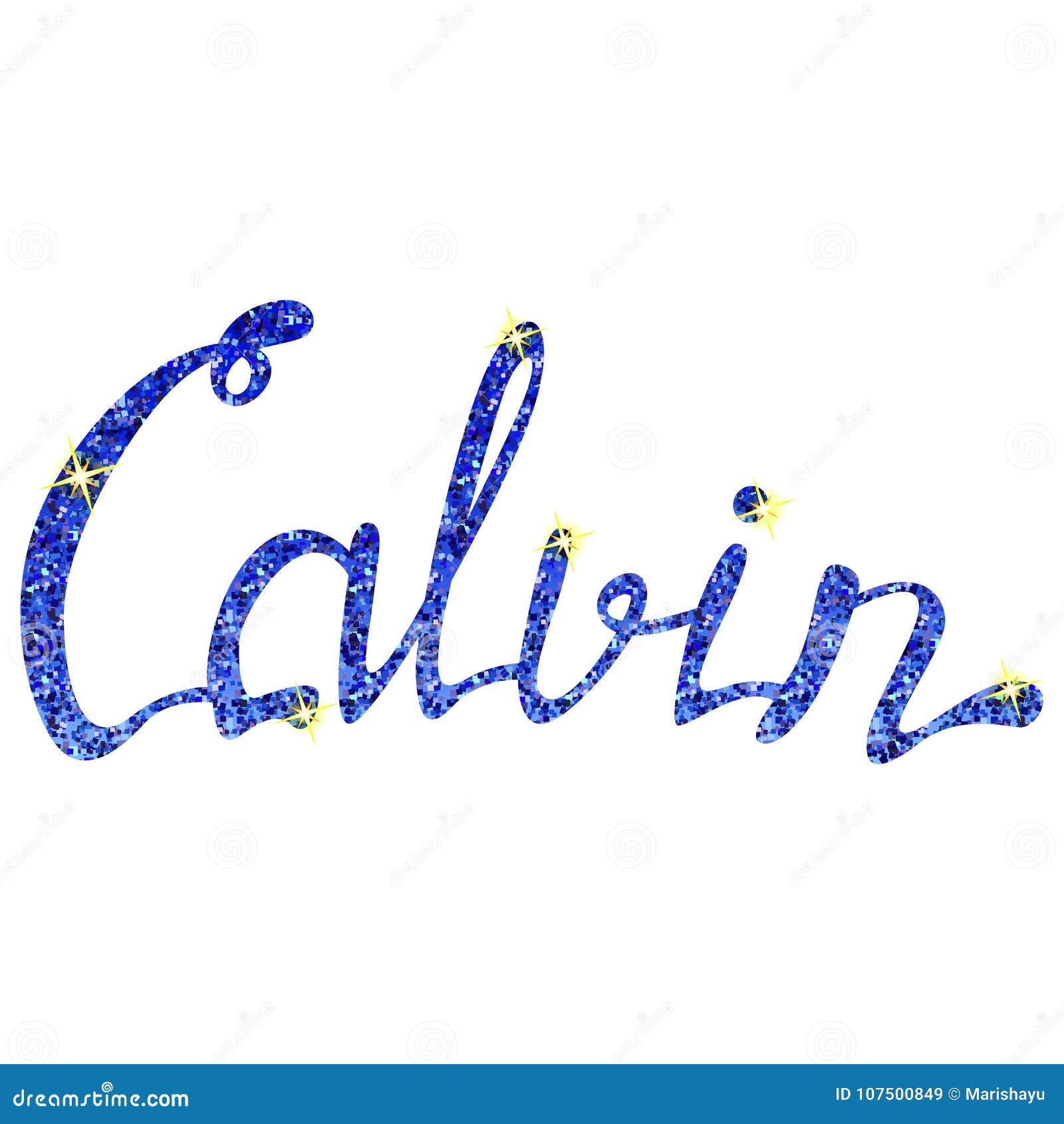 Calvin Name Lettering Tinsels Cartoon Vector | CartoonDealer.com #107500849
