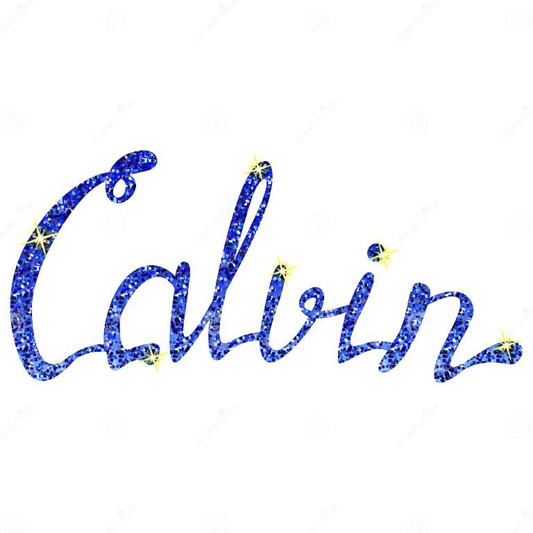 Calvin Name Lettering Tinsels Stock Vector - Illustration of brother ...