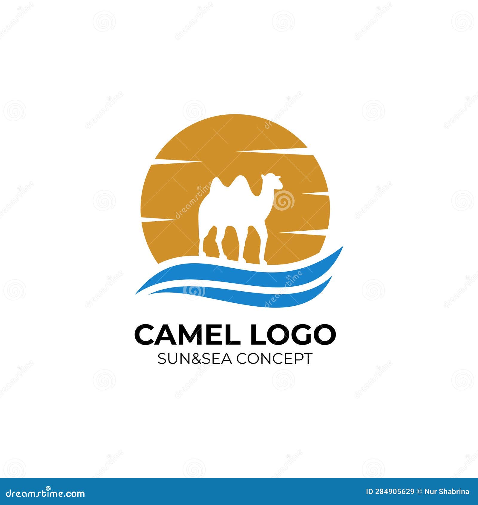 Vector the Camel Logo Template Premium Vector Sun and Sea Concept Stock Vector - Illustration of ...
