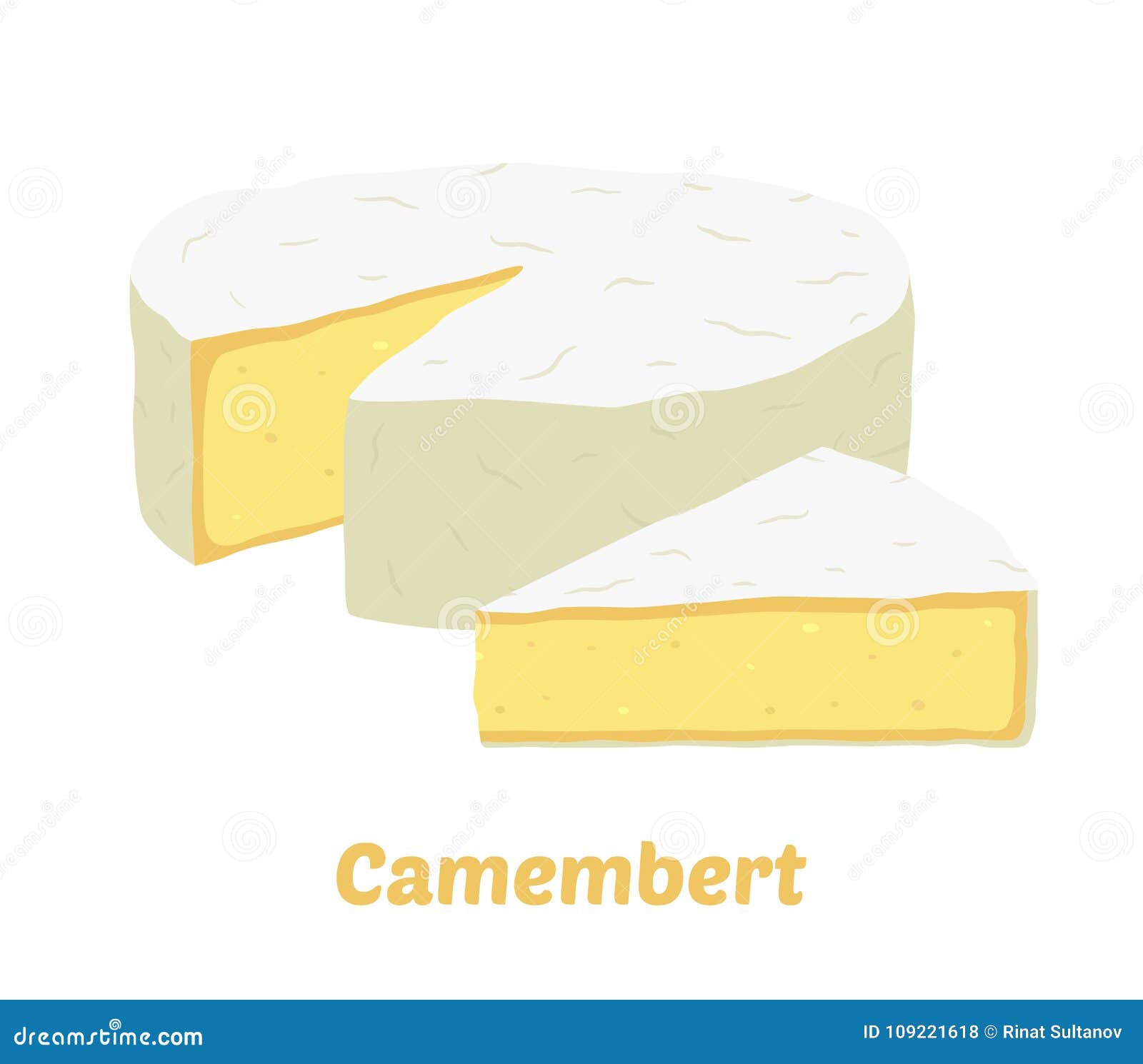 Camembert Cartoon Icon. Cartoon Soft Creamy Cheese Vector Illustration ...