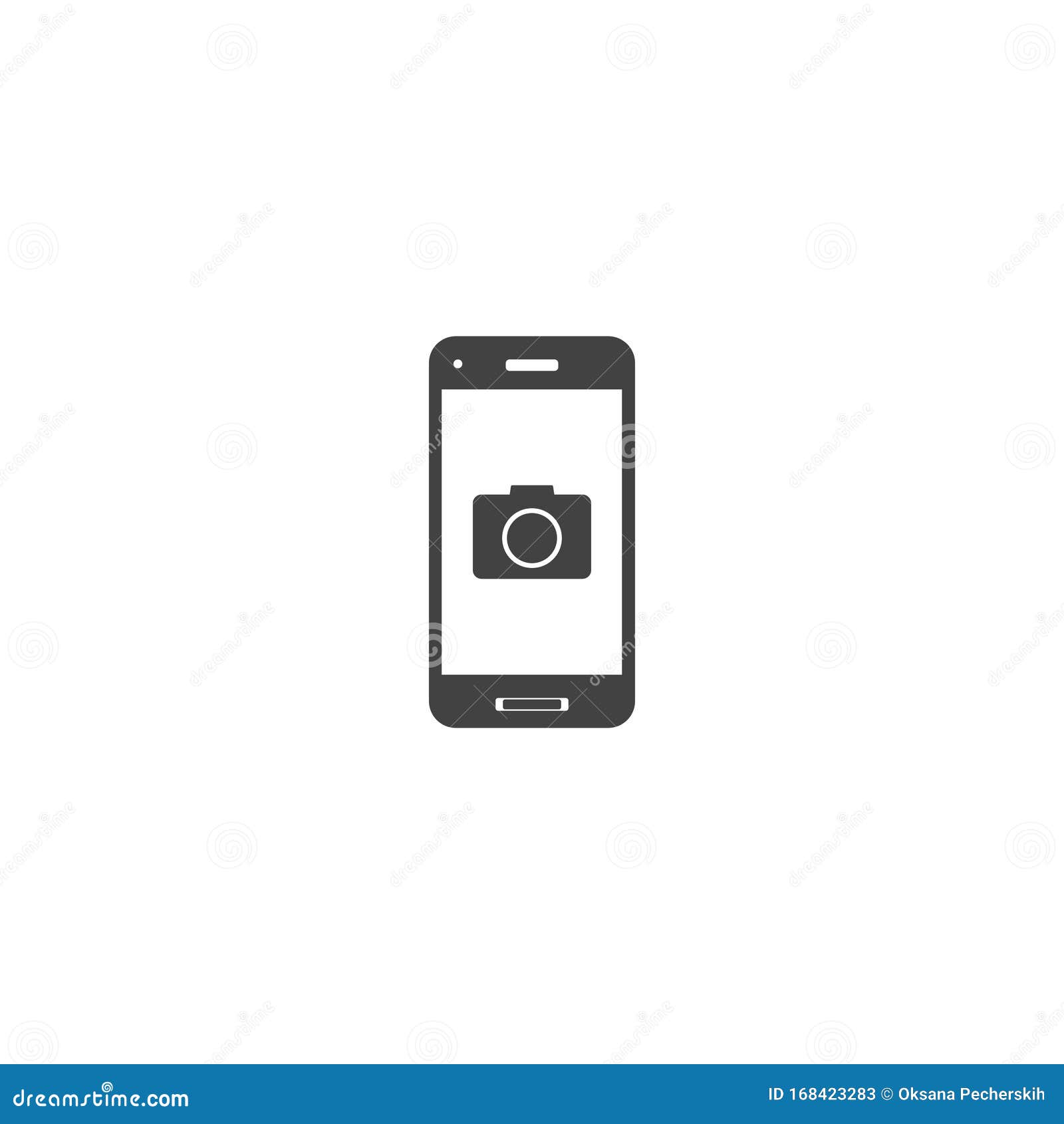 Vector Camera Icon in the Phone on White Isolated Background Stock ...