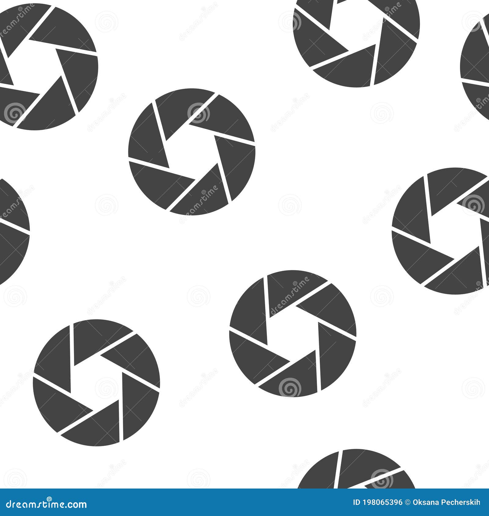 Vector Camera Lens Icon. Camera Shutter on Seamless Pattern on a White ...