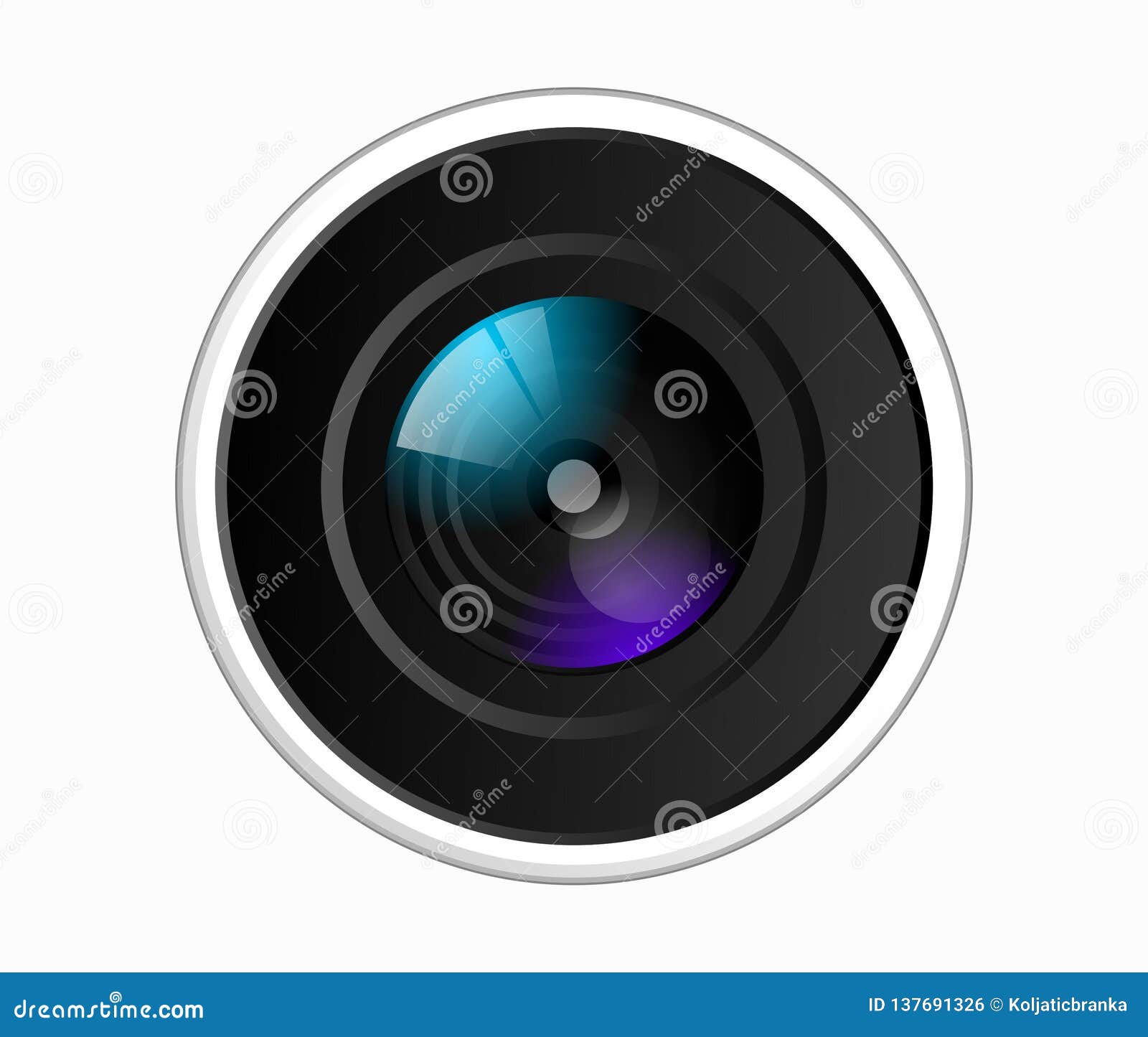 Vector Camera Lens stock vector. Illustration of blue - 137691326