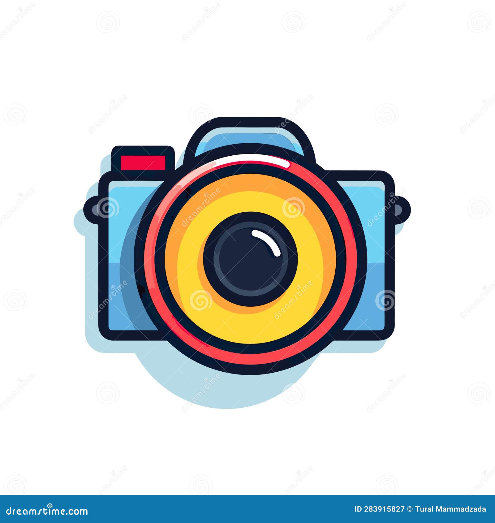Vector of a Camera with a Long Lens on a White Background Stock Vector ...