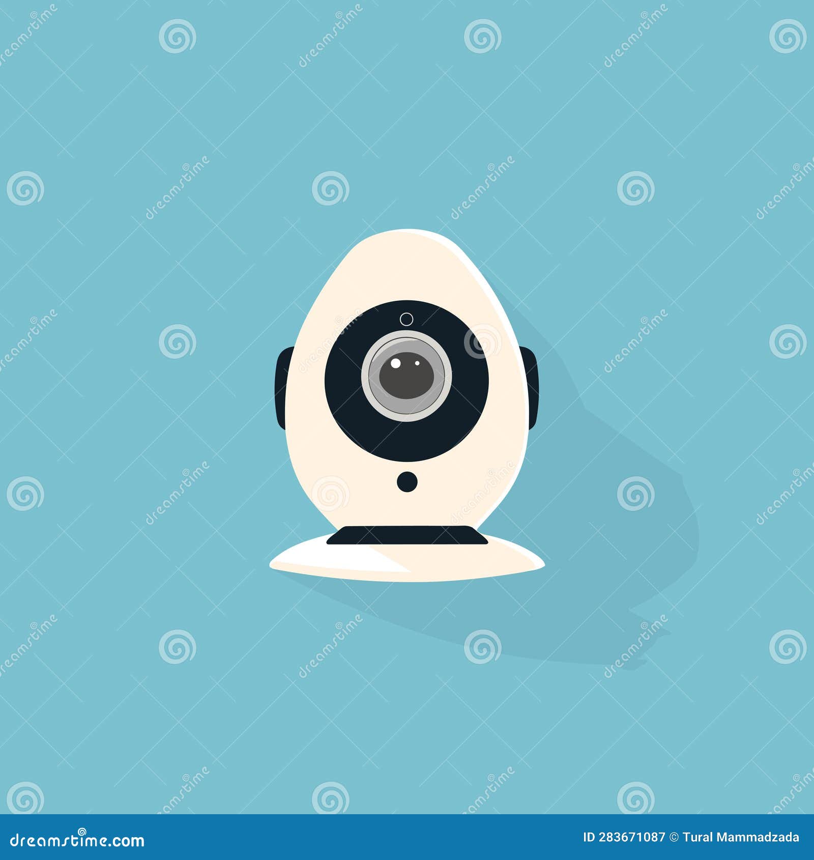 Vector of a Camera with a Long Shadow on a Blue Background Stock Vector ...