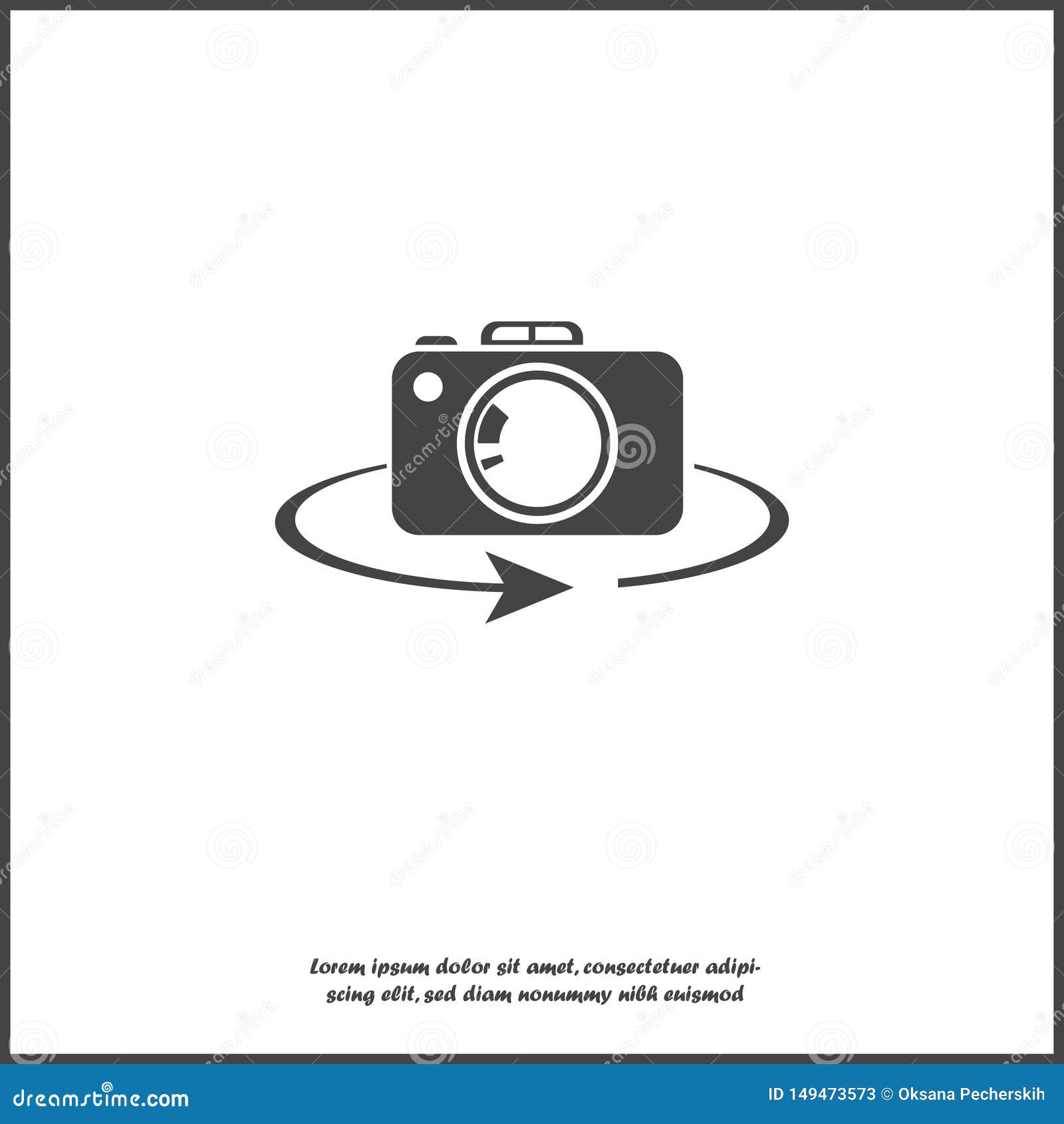 Vector Camera Rotate Icon. Retro Camera Icon on White Isolated ...