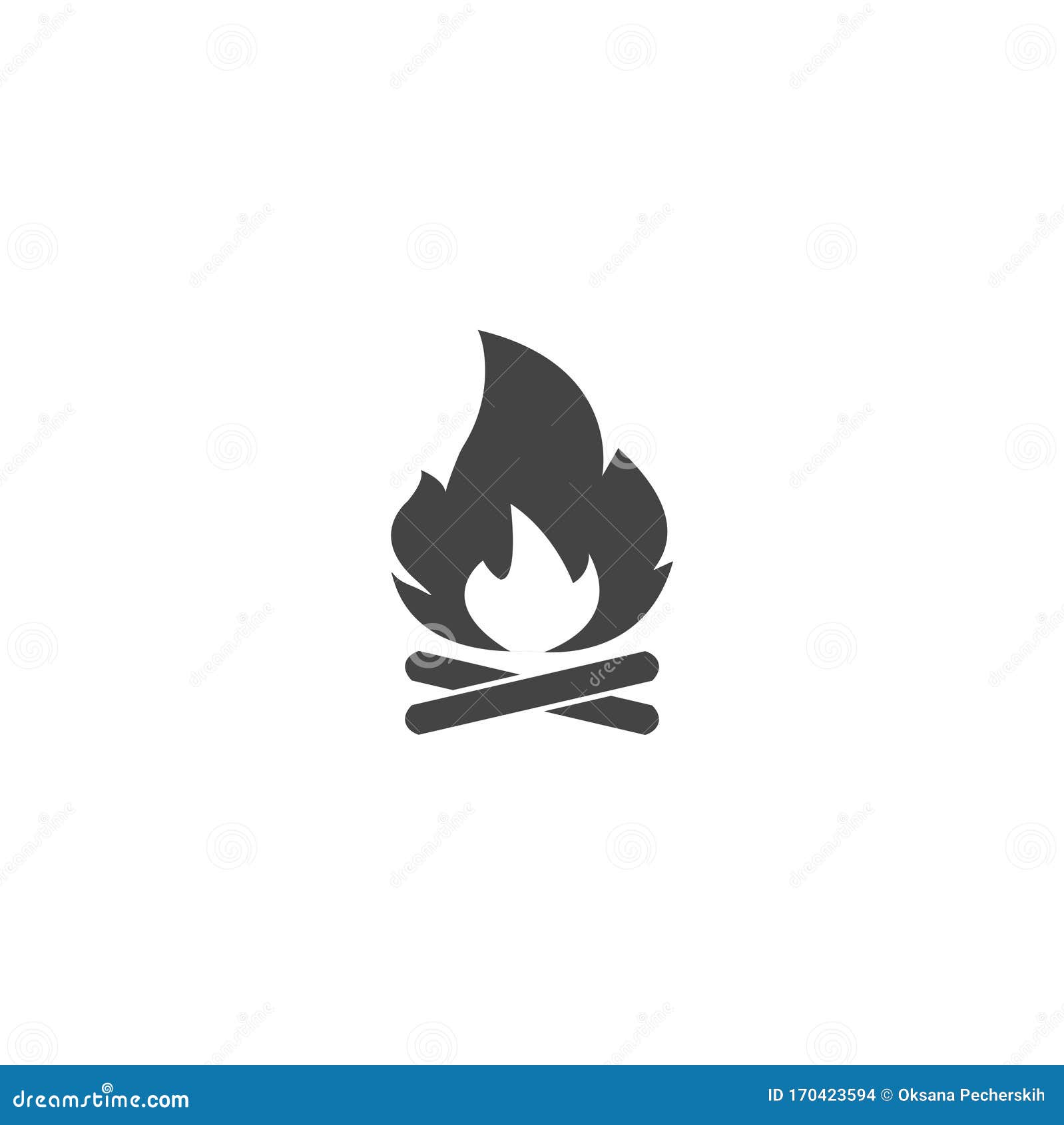 Vector Campfire Icon on White Isolated Background Stock Vector ...
