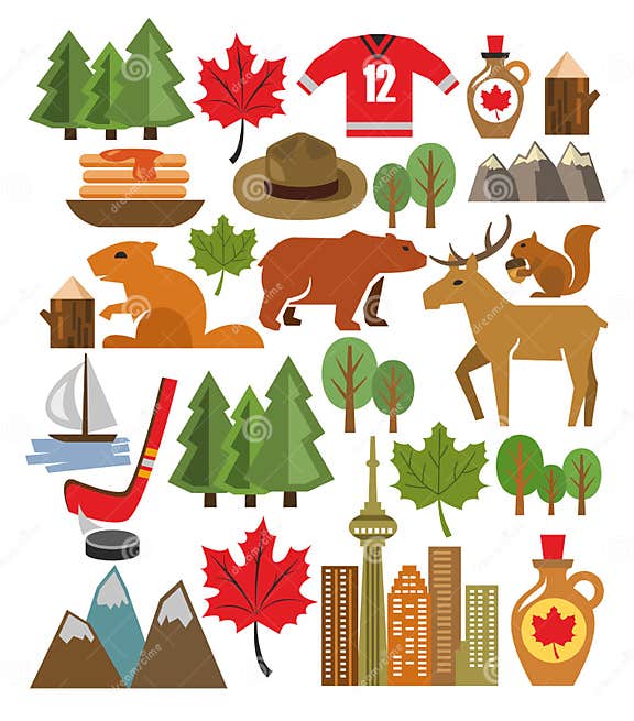 Vector canada icon set stock vector. Illustration of syrup - 36042774