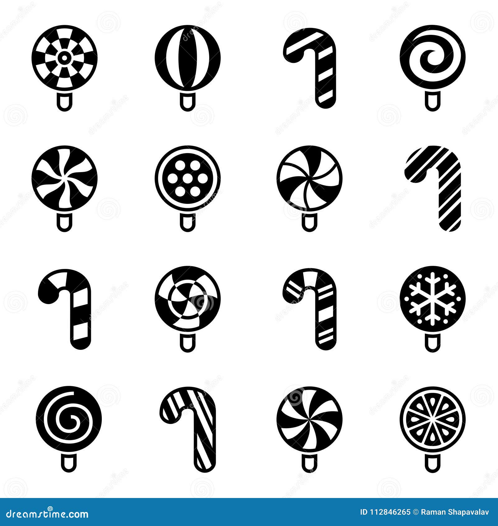 Vector Candy icon set stock vector. Illustration of design - 112846265