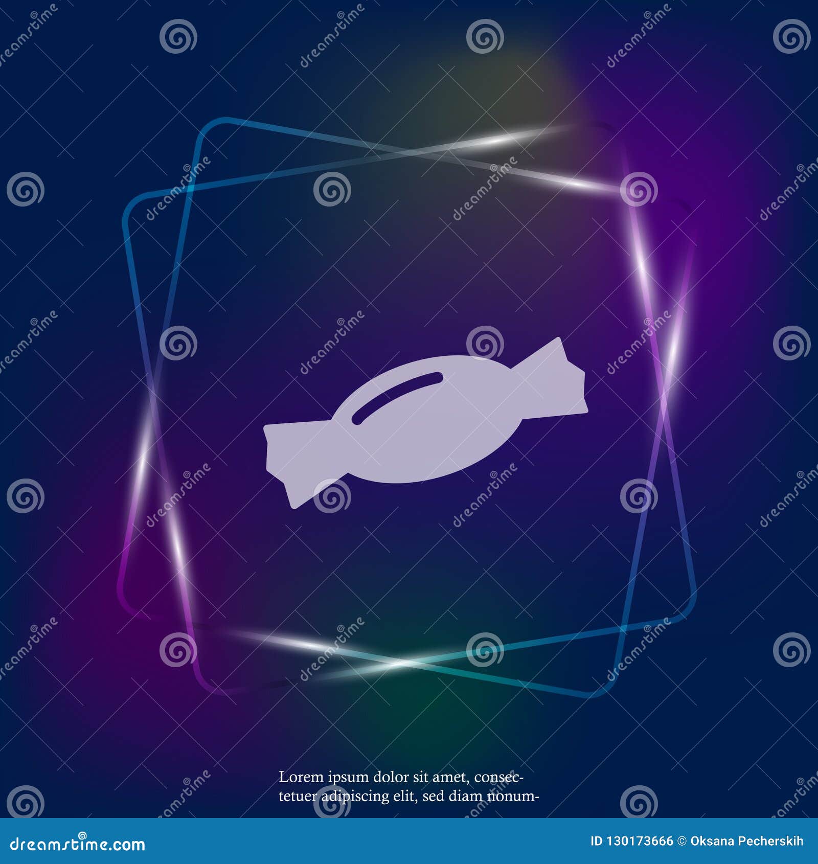 Vector Candy Neon Light Icon. Layers Grouped for Easy Editing Il Stock ...