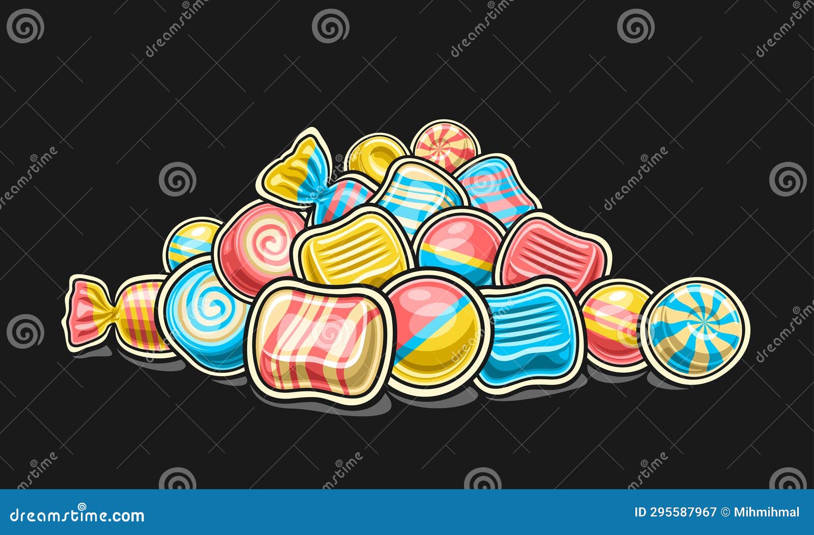 Vector Candy Pile stock vector. Illustration of vector - 295587967