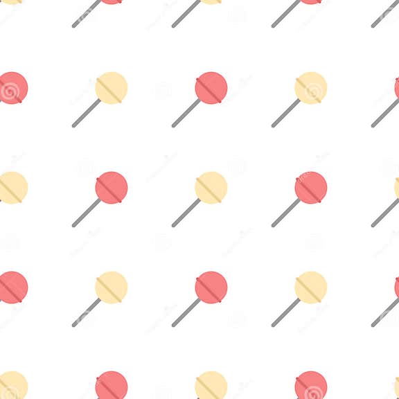 Vector Candy Seamless Pattern. Lollipop Icon that Repeats Endlessly ...
