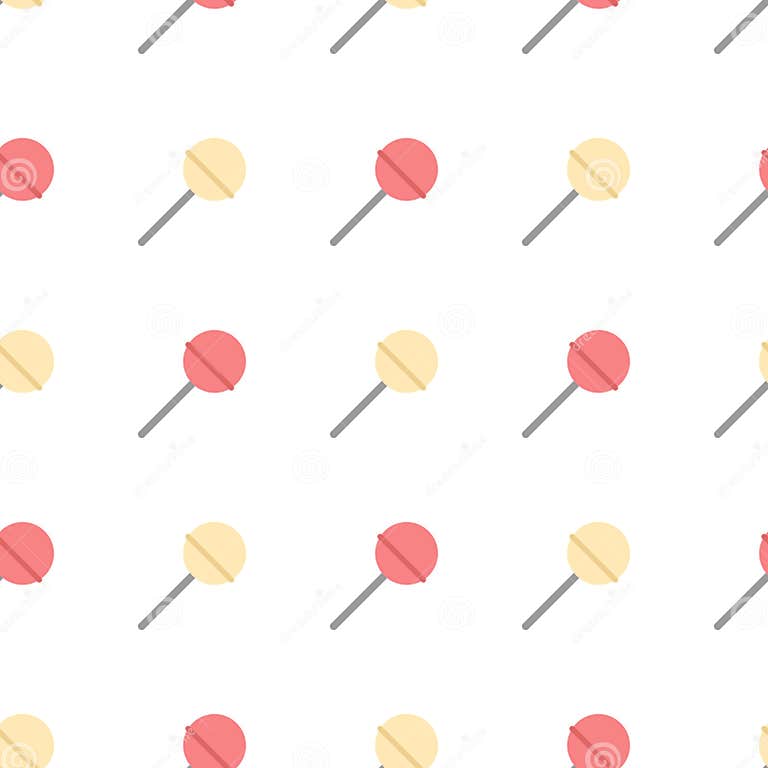 Vector Candy Seamless Pattern. Lollipop Icon that Repeats Endlessly. Simple Web Background ...