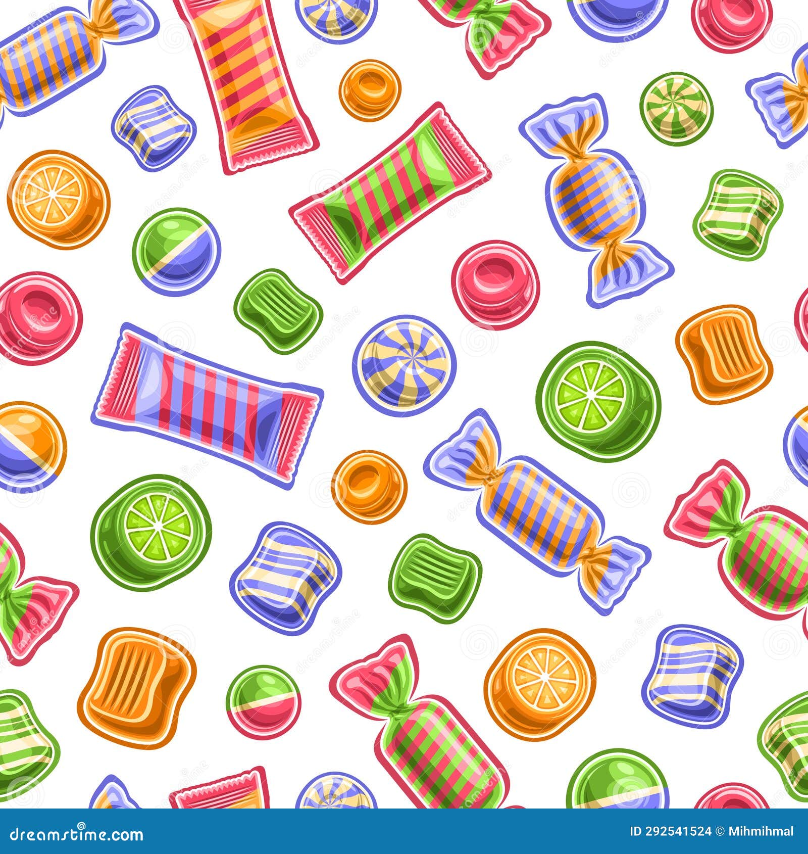 Vector Candy Seamless Pattern Stock Vector - Illustration of vector ...