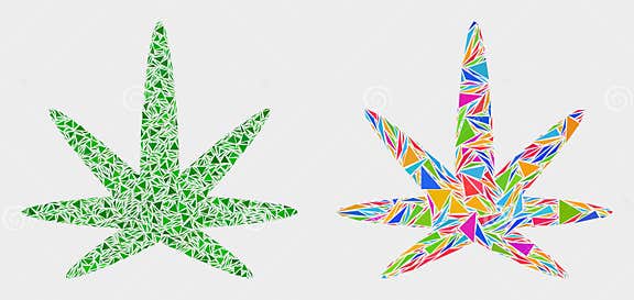 Vector Cannabis Leaf Mosaic Icon of Triangle Items Stock Vector ...
