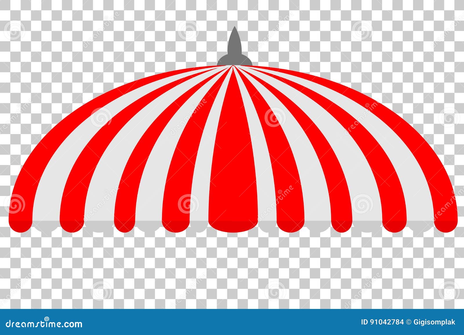 Canopy, Half or Oval Red and White, at Transparent Effect Background ...