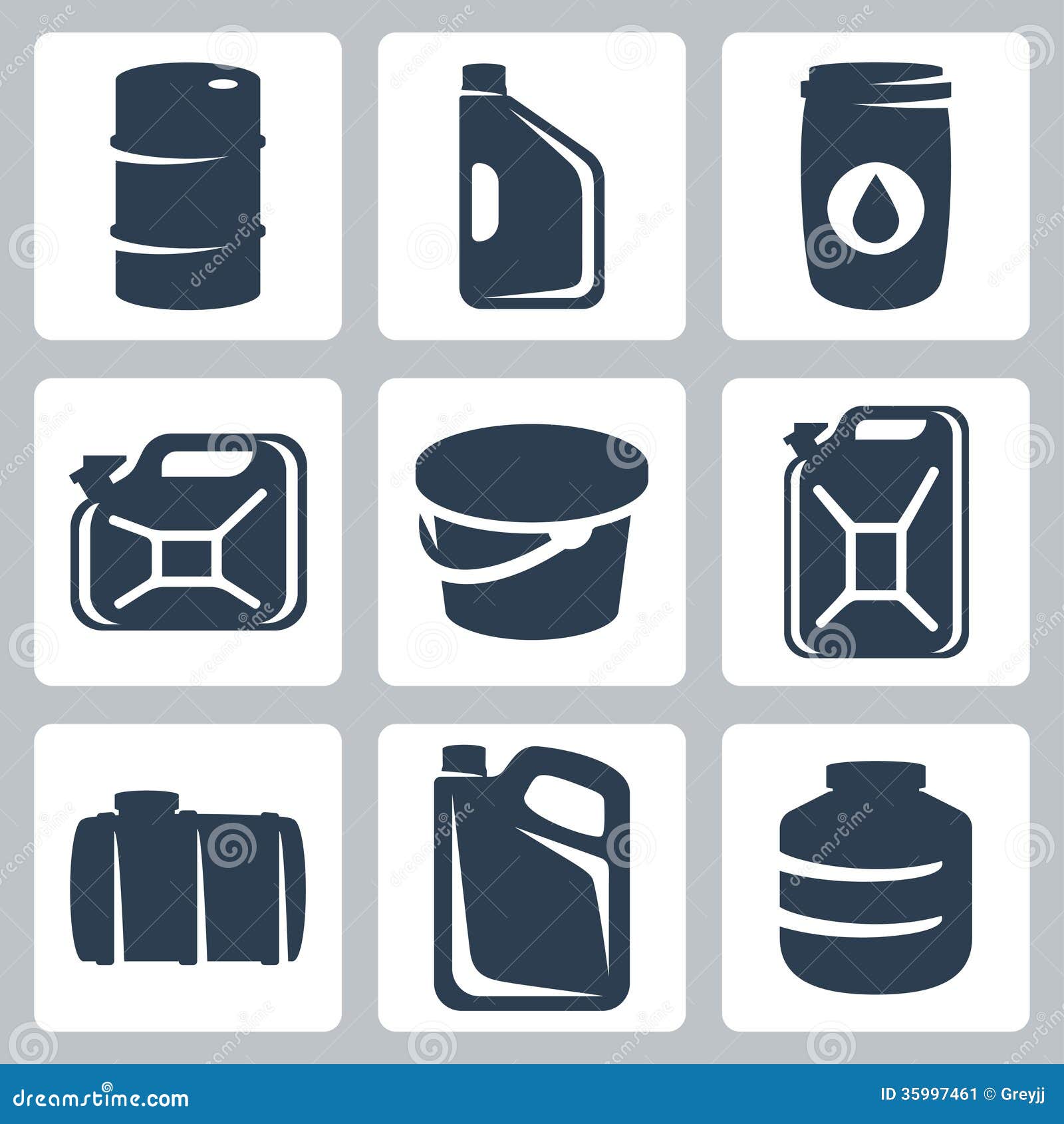Vector Cans and Barrels Icons Stock Vector - Illustration of icon ...