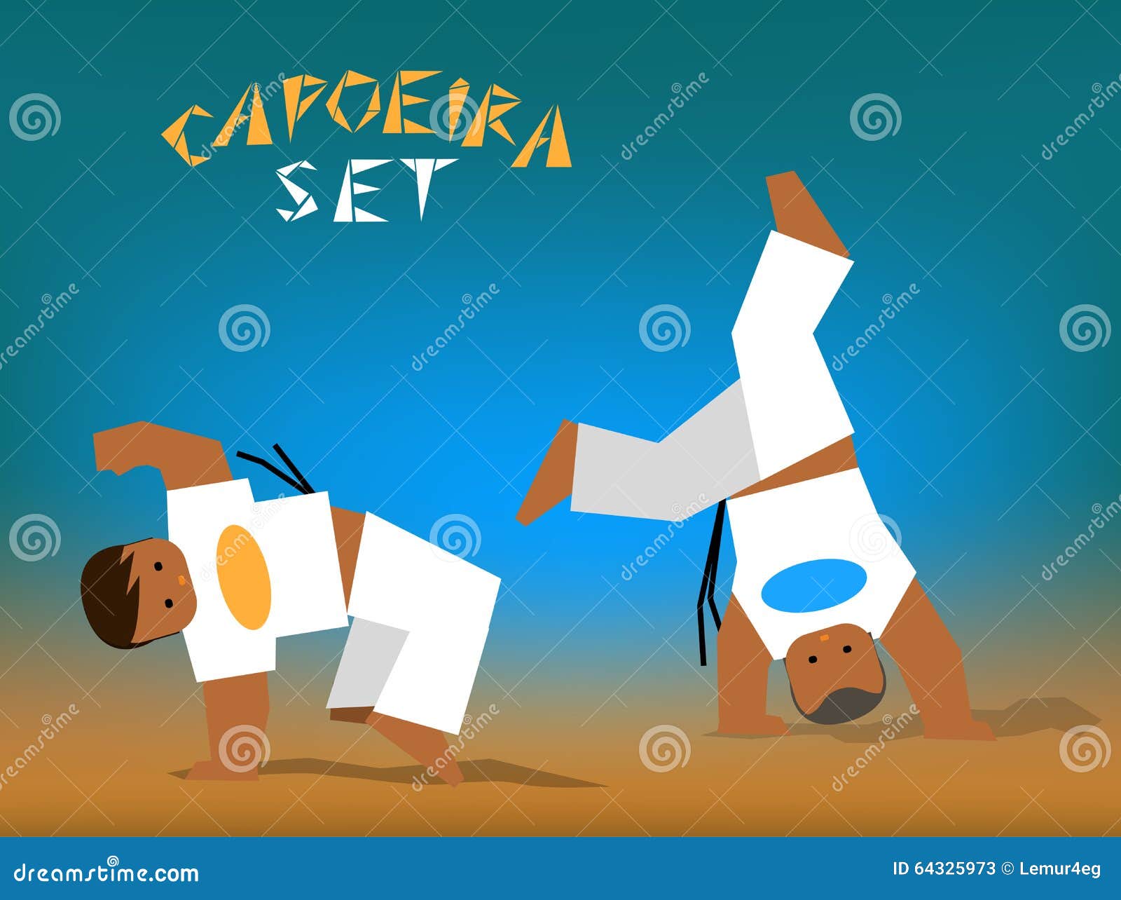 Vector capoeira set stock vector. Illustration of dance - 64325973