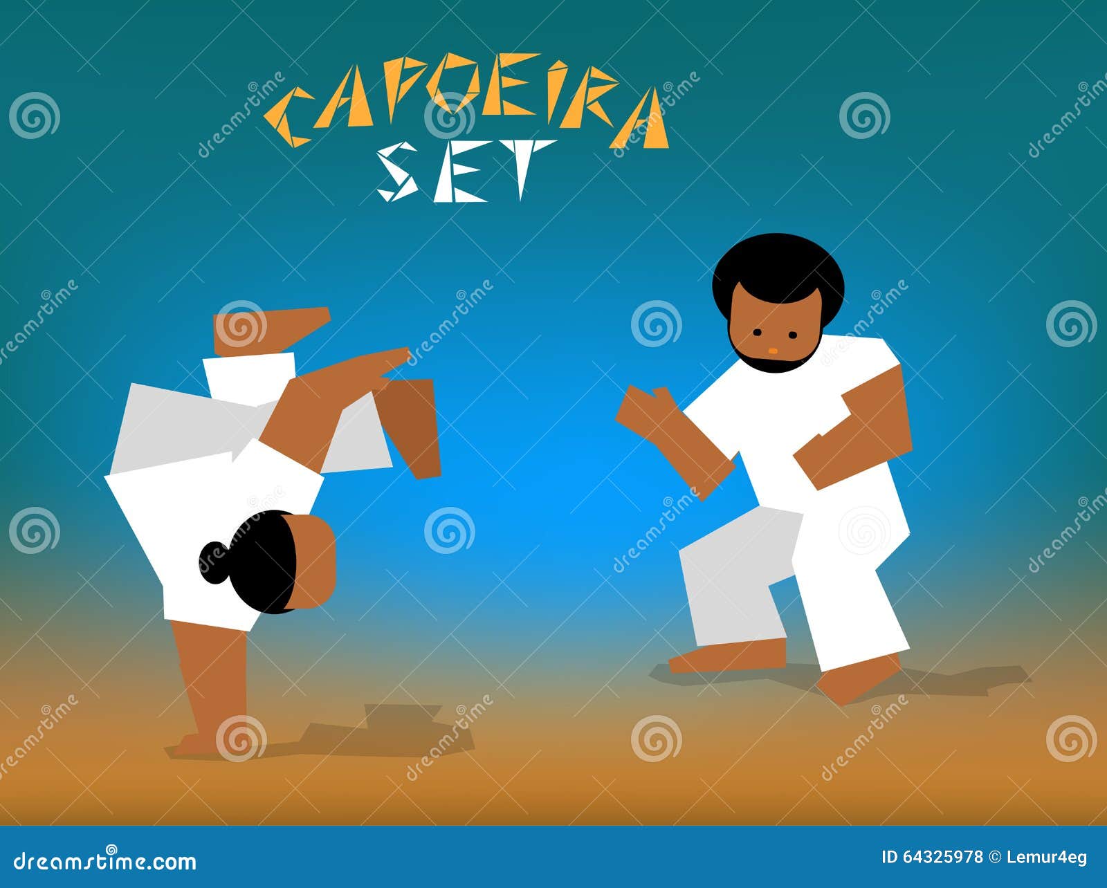 Vector capoeira set stock vector. Illustration of female - 64325978