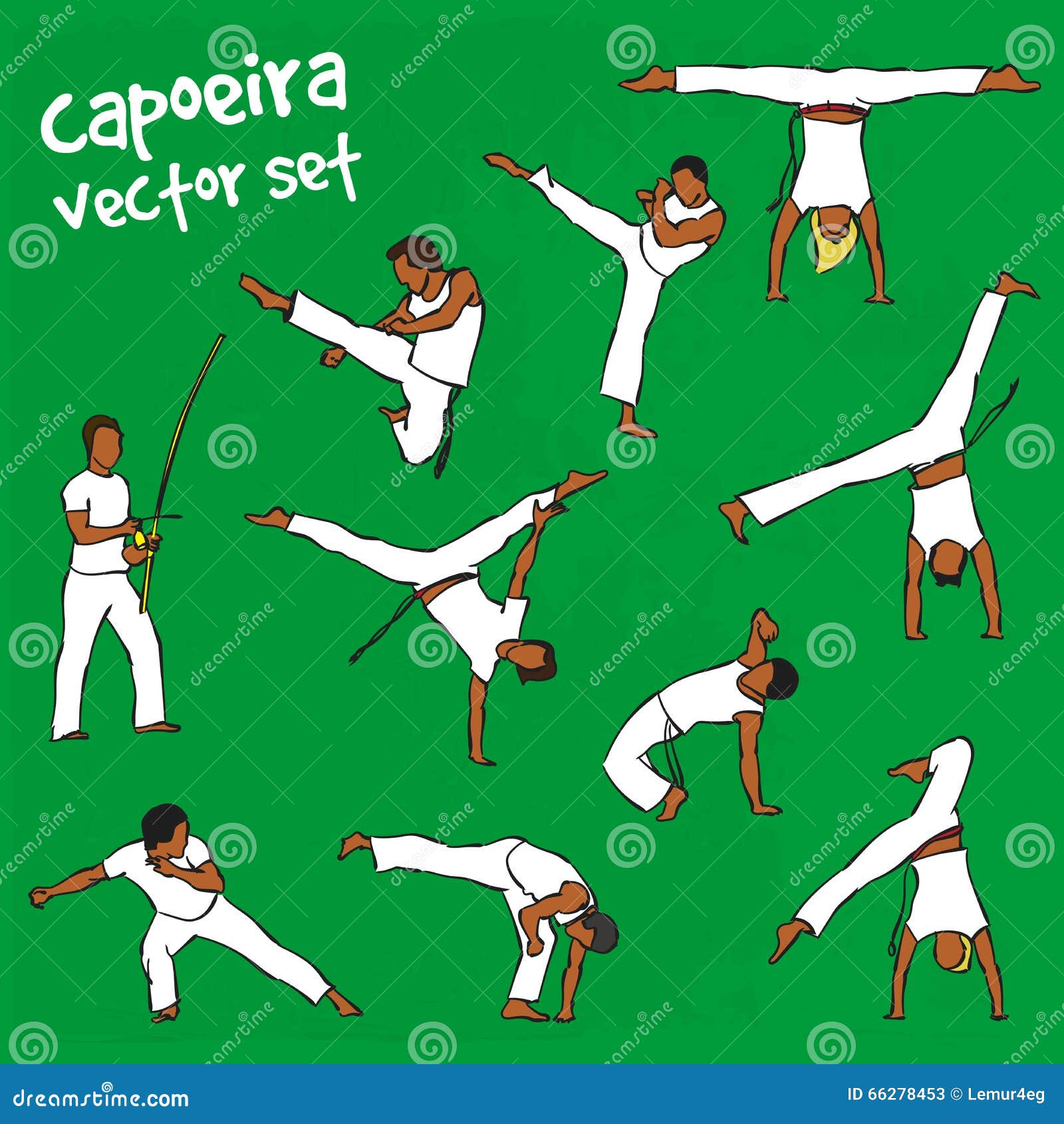 Capoeira Silhouettes Vector Illustration | CartoonDealer.com #11755528