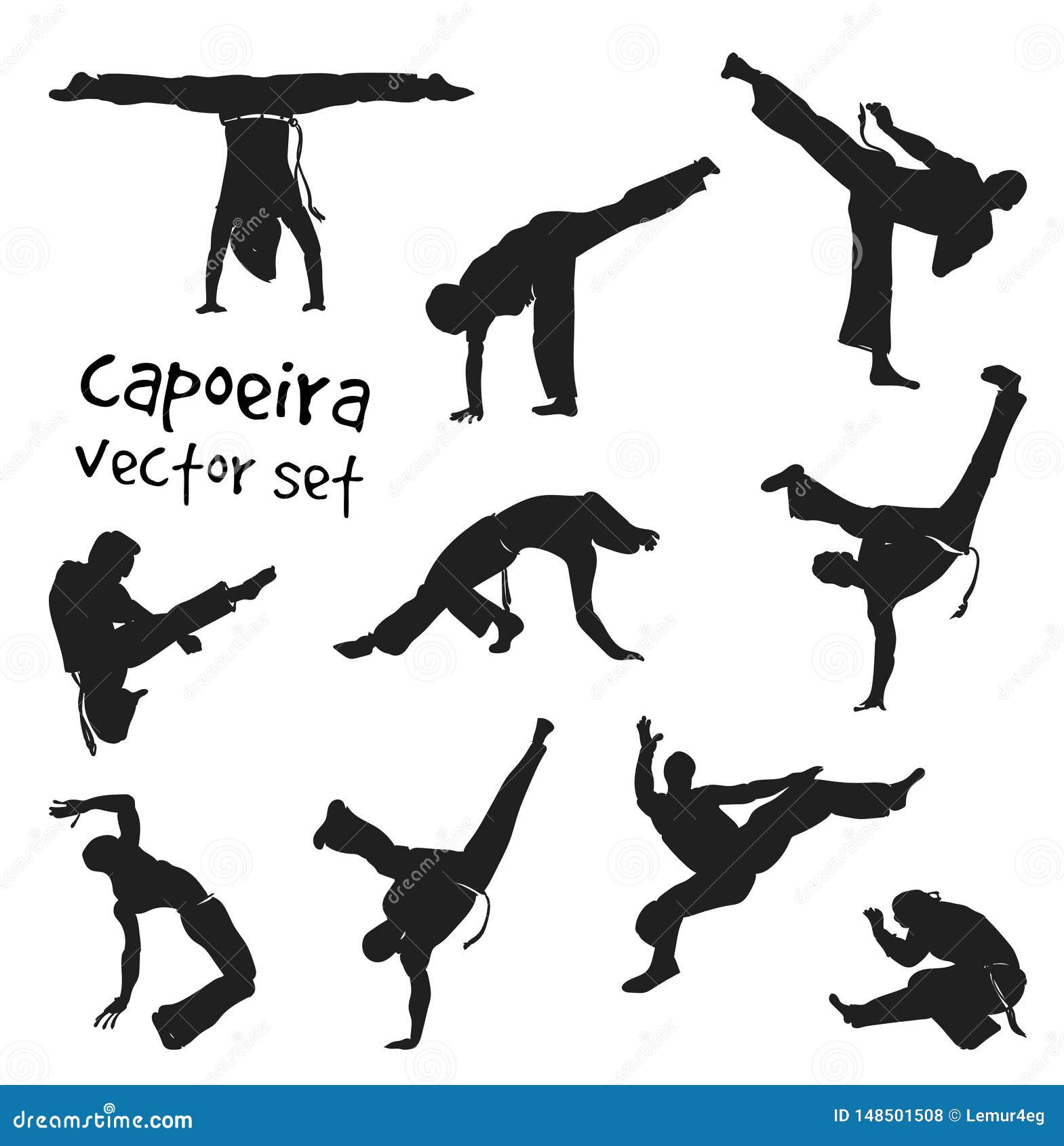 Vector capoeira set stock vector. Illustration of capoeira - 148501508