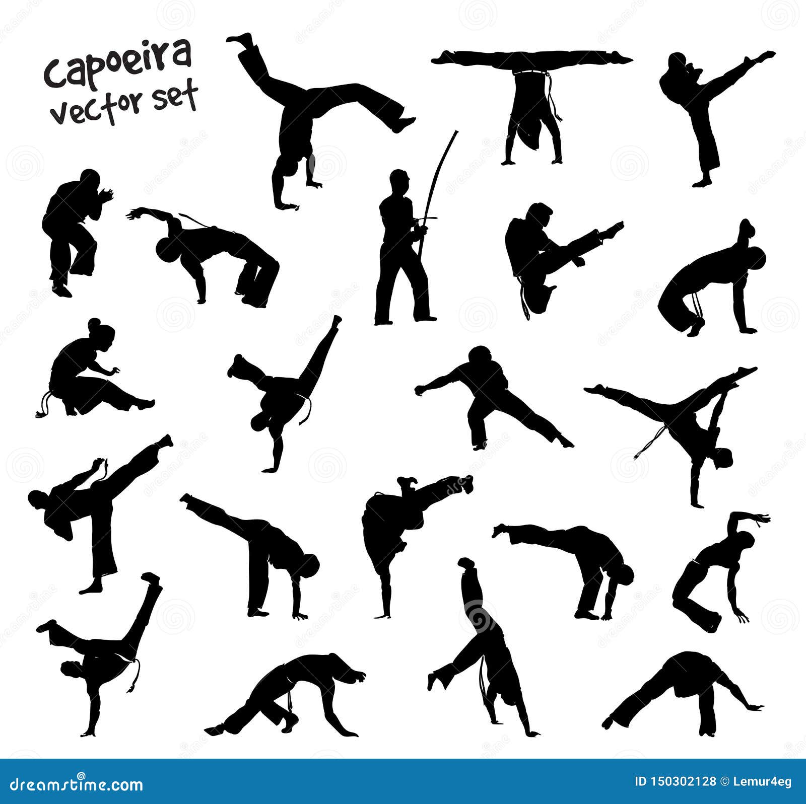 Capoeira Silhouettes Vector Illustration | CartoonDealer.com #11755528