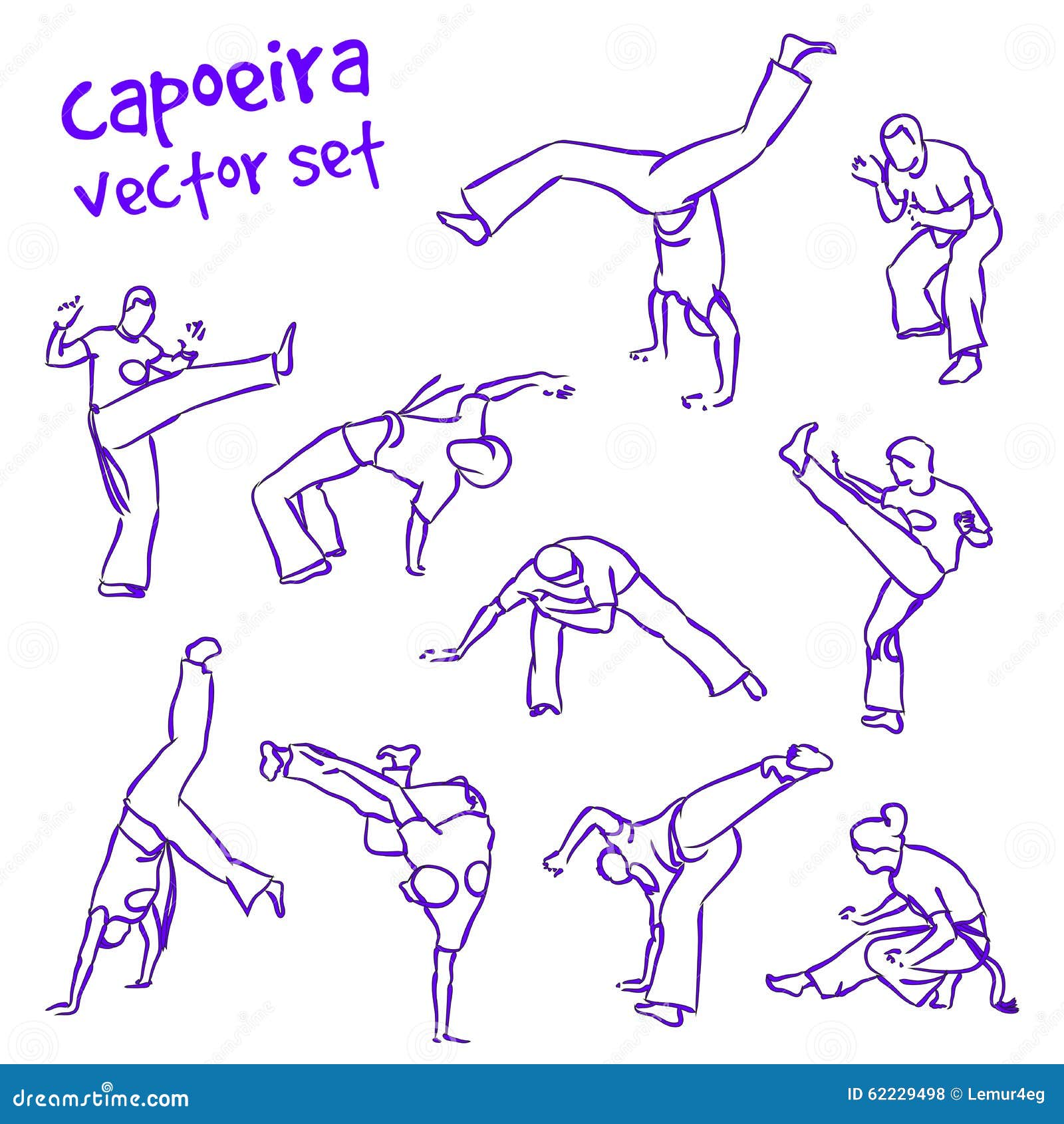 Vector capoeira set stock vector. Illustration of sport - 62229498