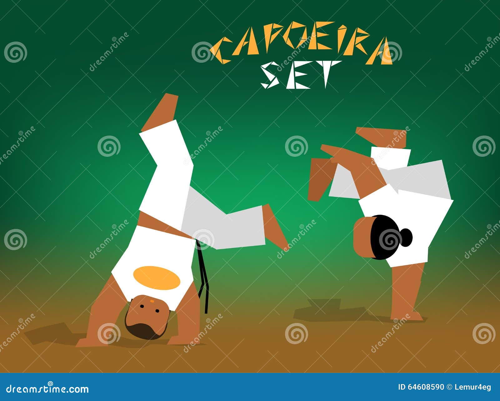 Vector capoeira set stock vector. Illustration of athlete - 64608590