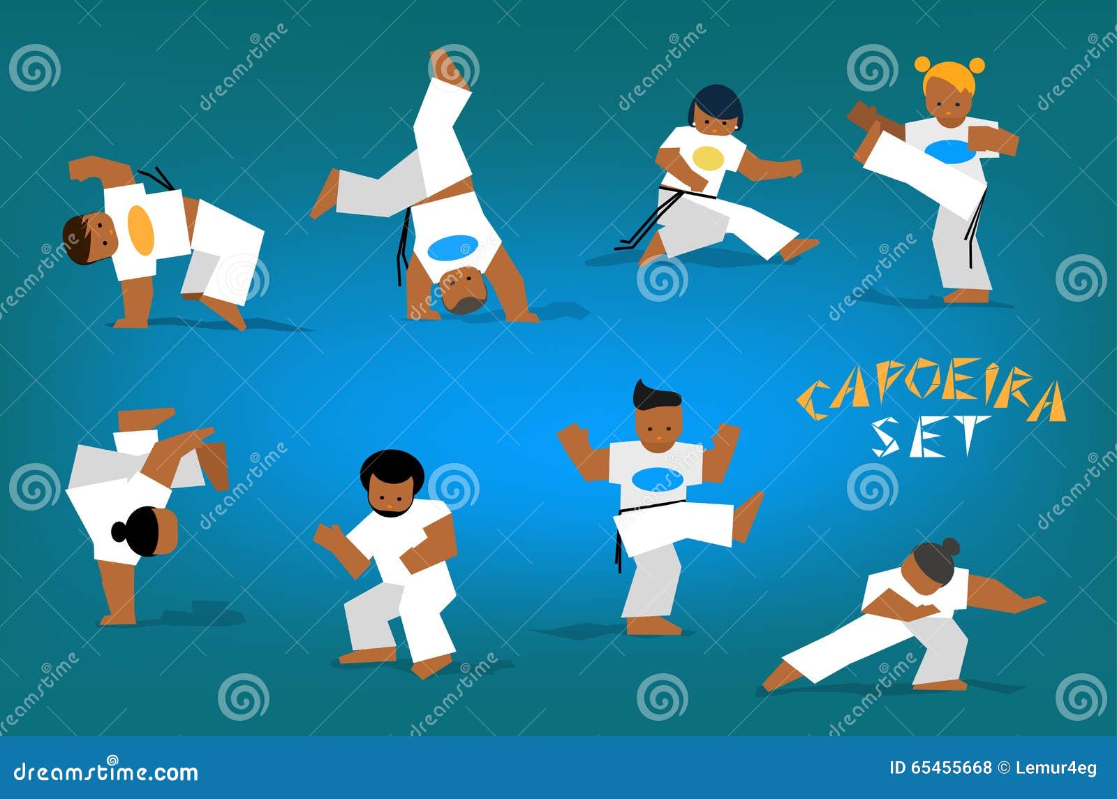 Vector capoeira set stock vector. Illustration of brazil - 65455668