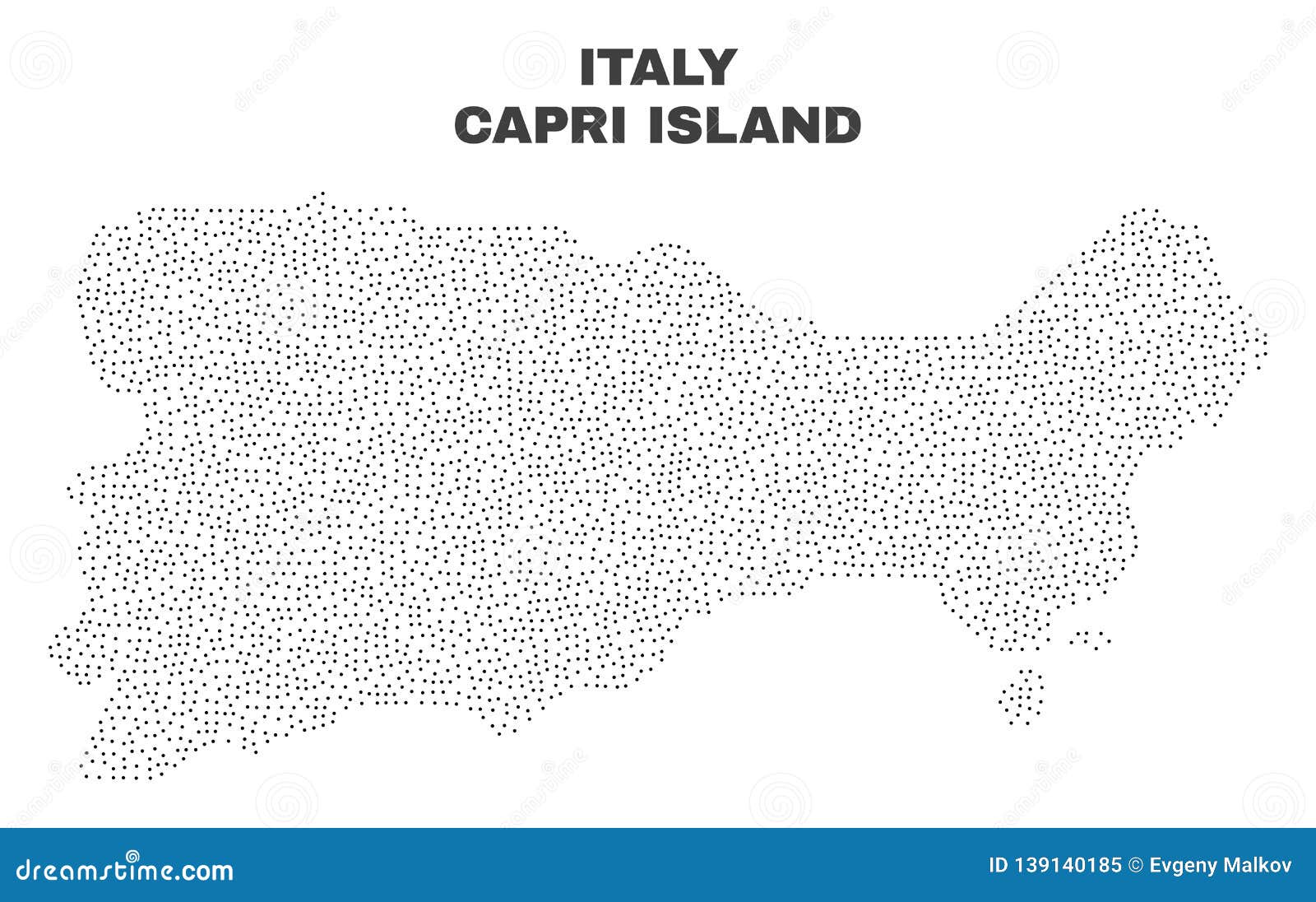 Vector Capri Island Map of Points Stock Vector - Illustration of ...