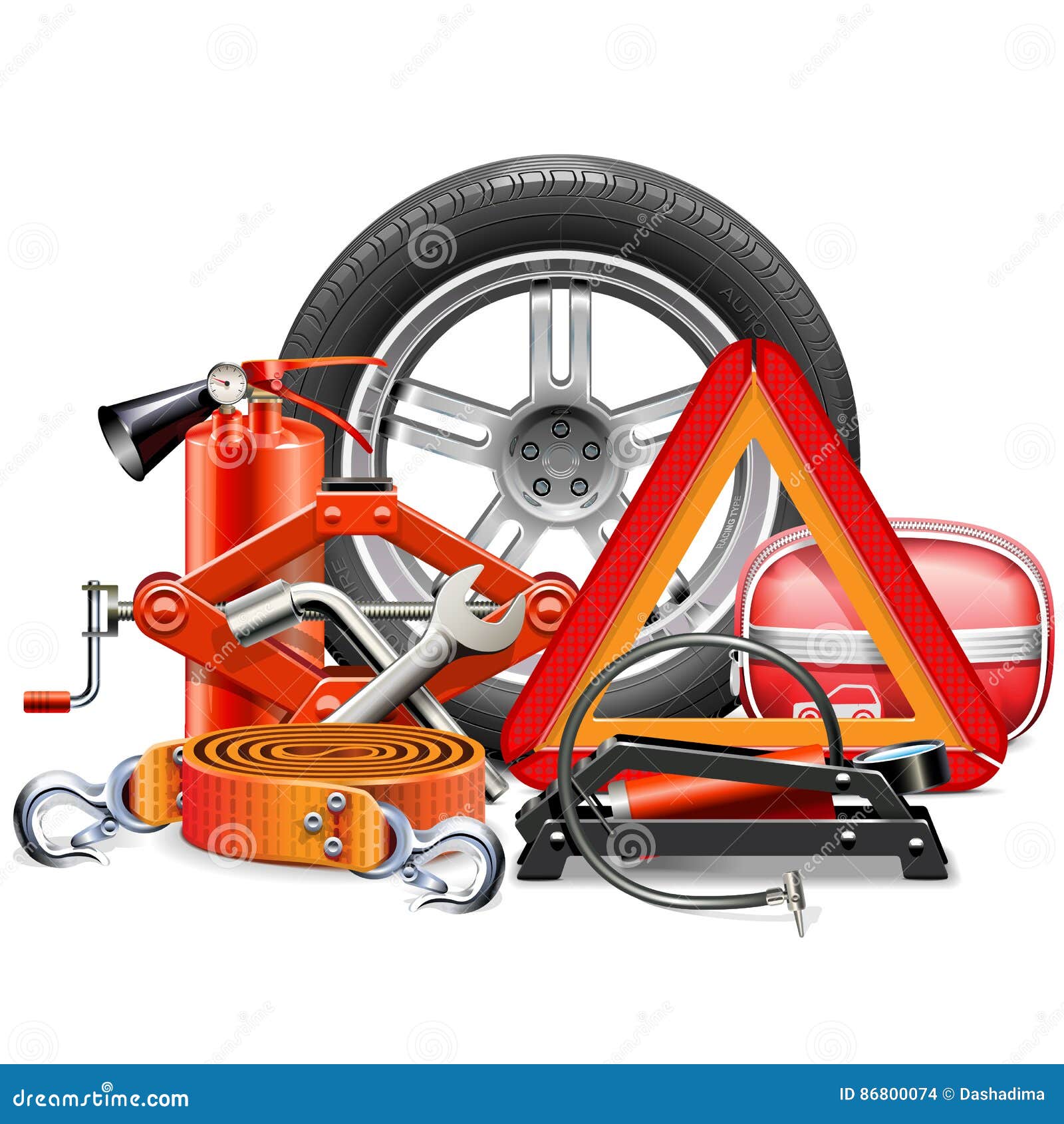 Vector Car Accessories Concept Stock Vector - Illustration of tire ...