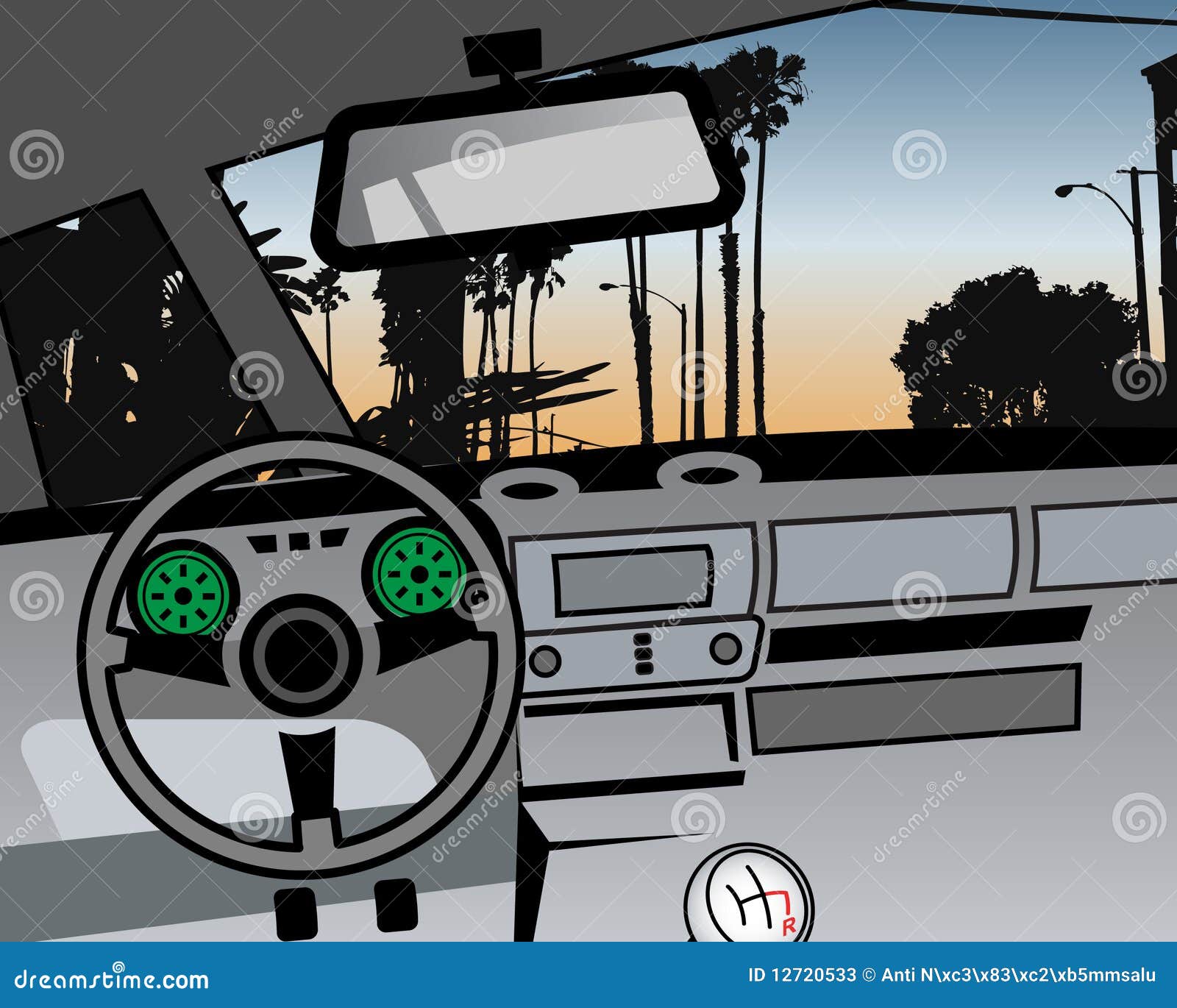 Car Dashboard In Format. Collection Of Car Panel Indicators, Yellow ...
