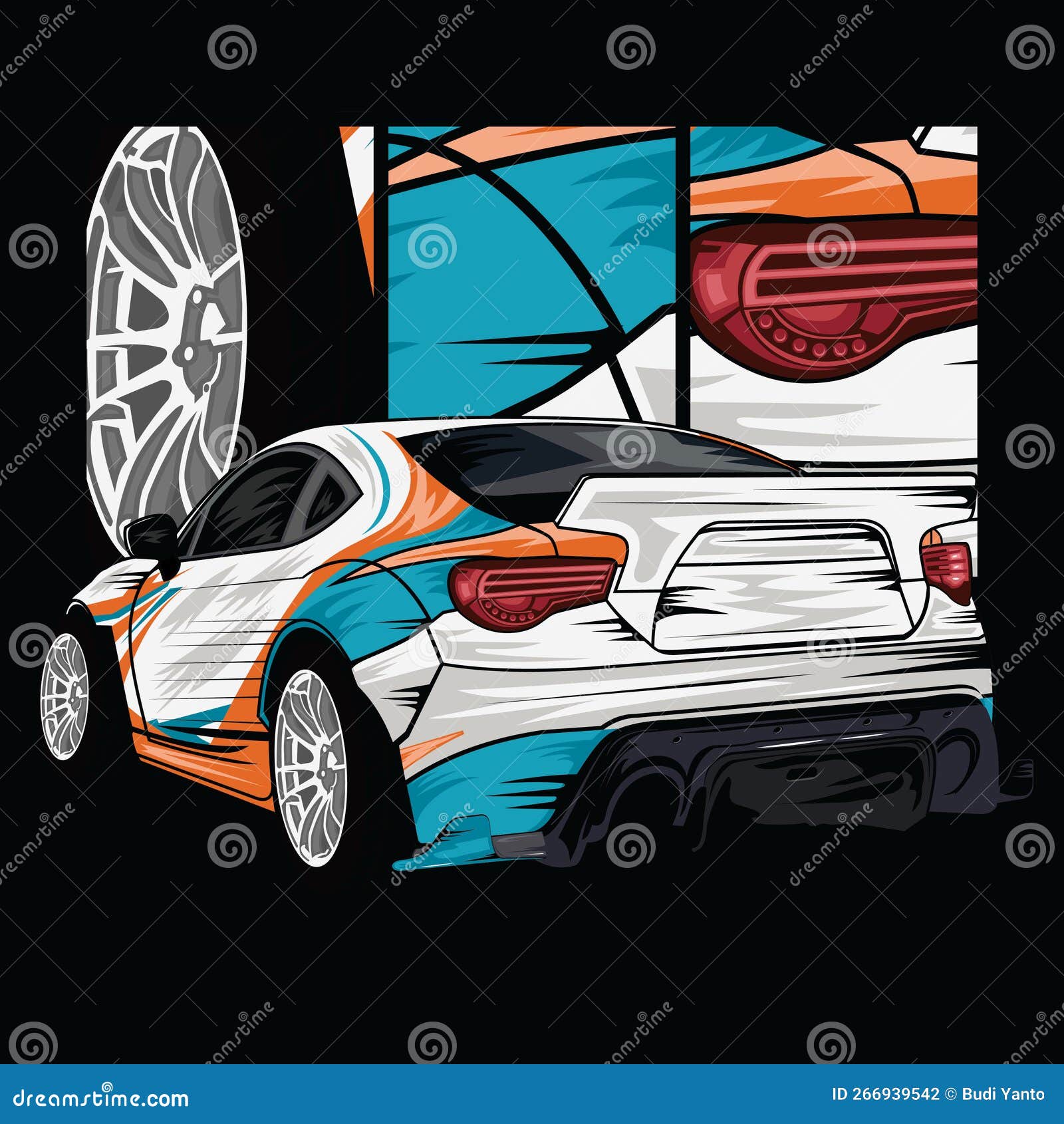 Vector Car Drift with Detailing Stock Vector - Illustration of model ...