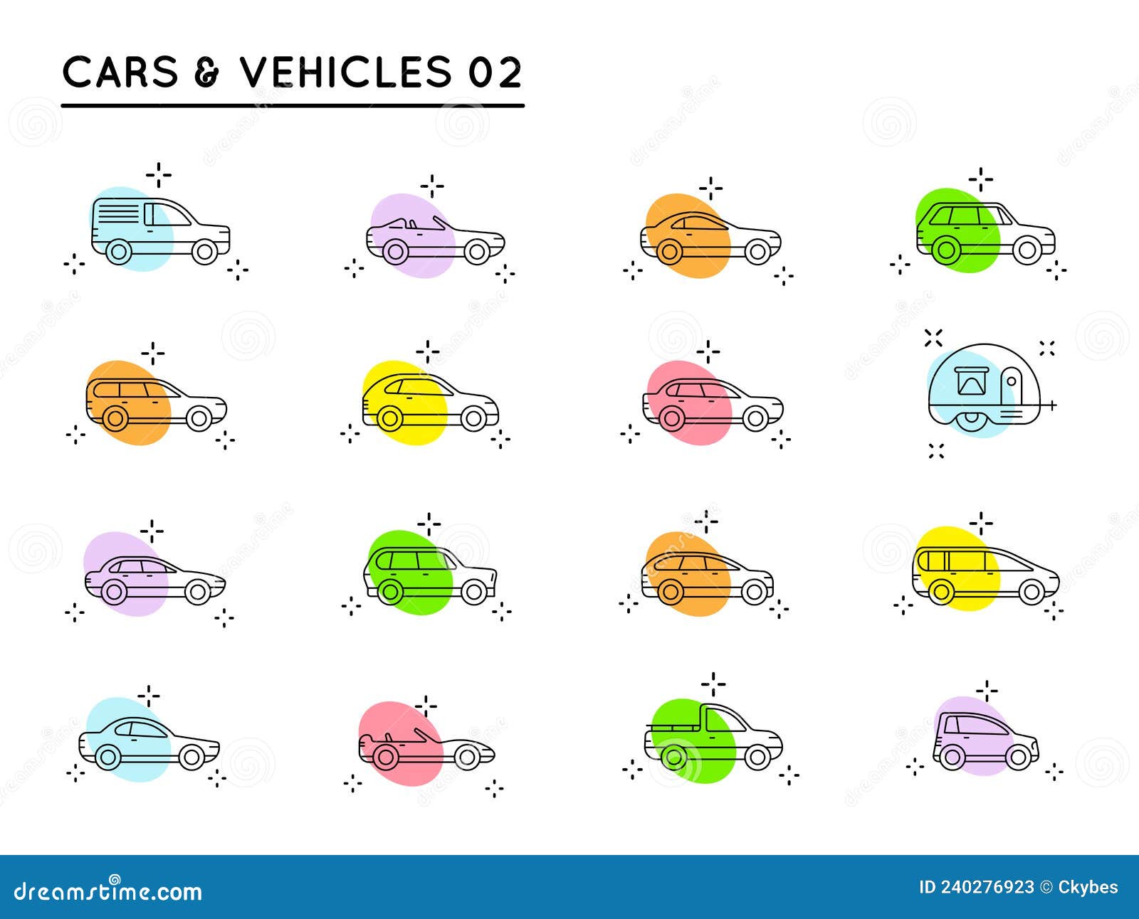 Vector Car Icons Set with Different Car Types Stock Vector ...