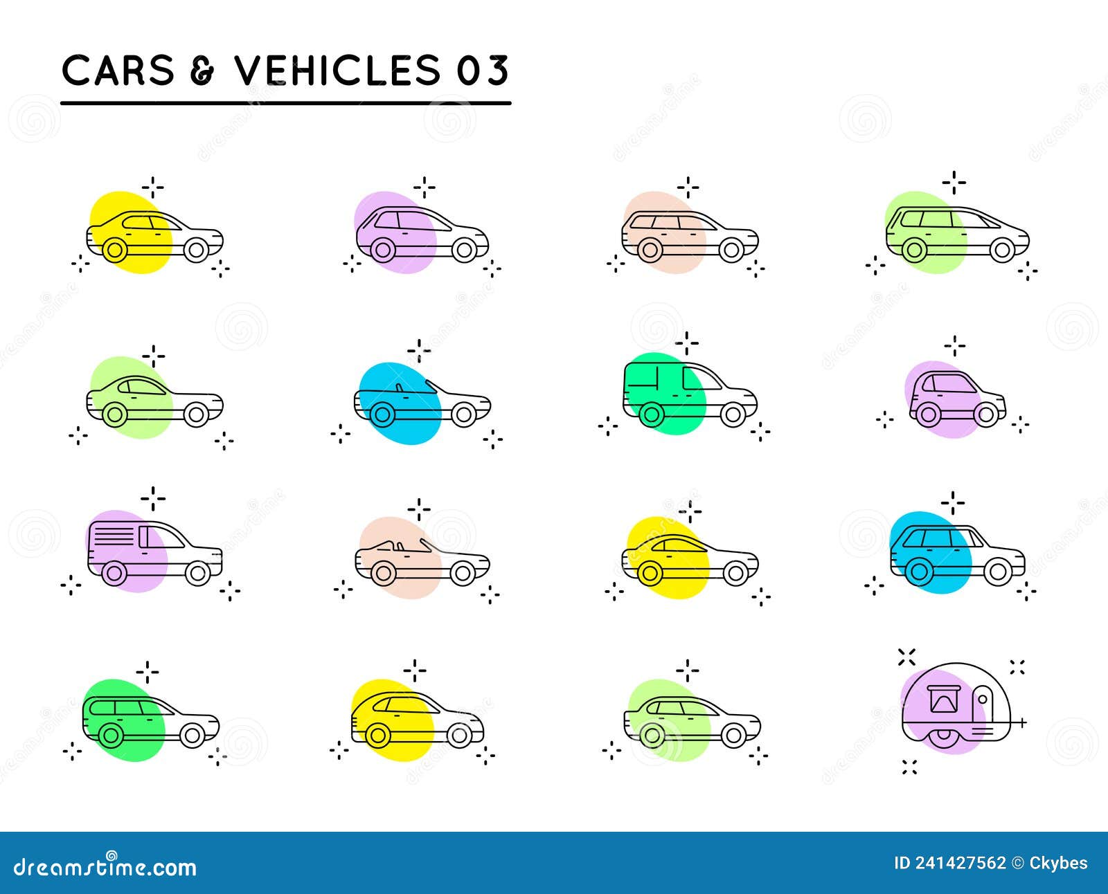Vector Car Icons Set with Different Car Types Stock Vector ...
