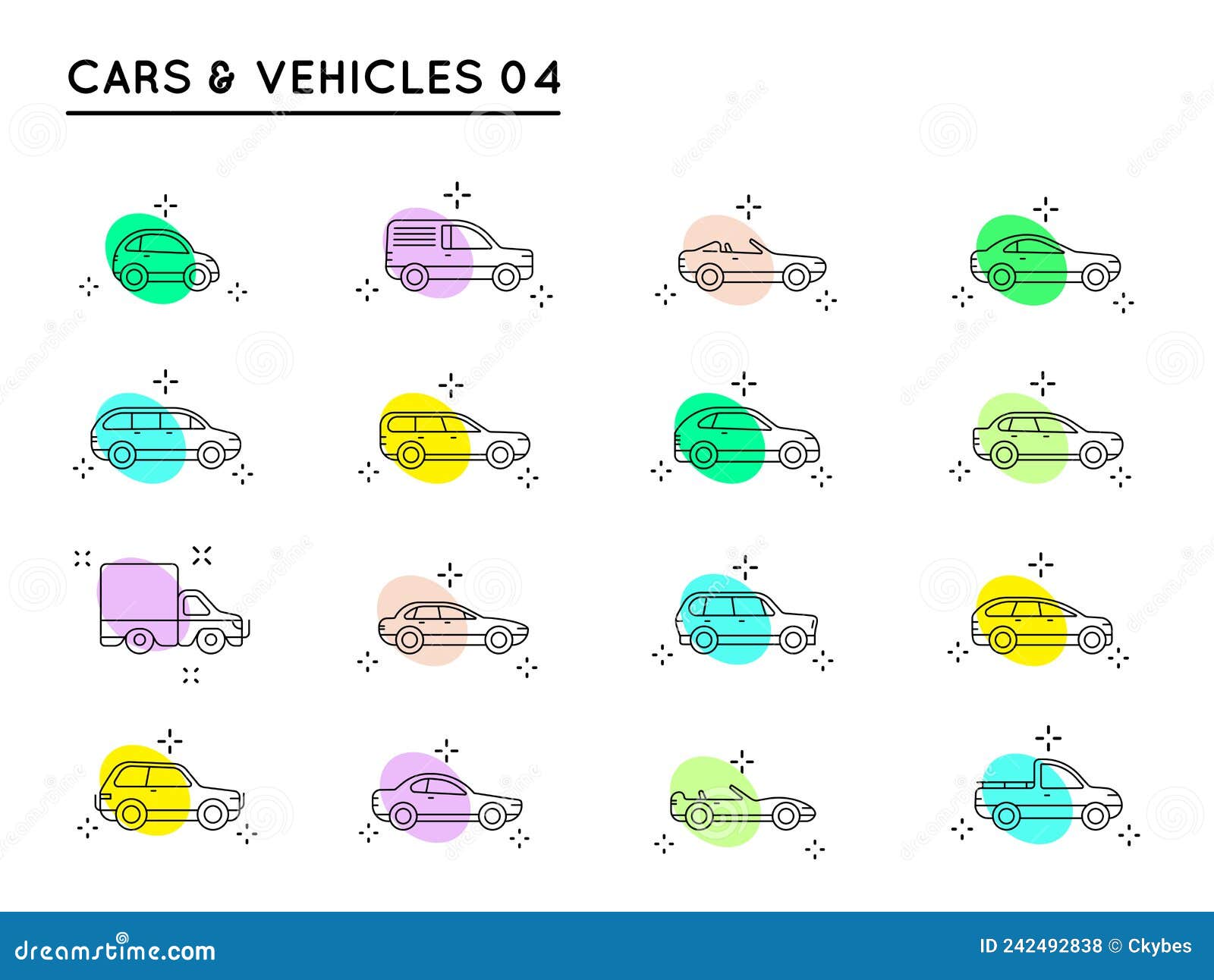 Vector Car Icons Set With Different Car Types | CartoonDealer.com ...