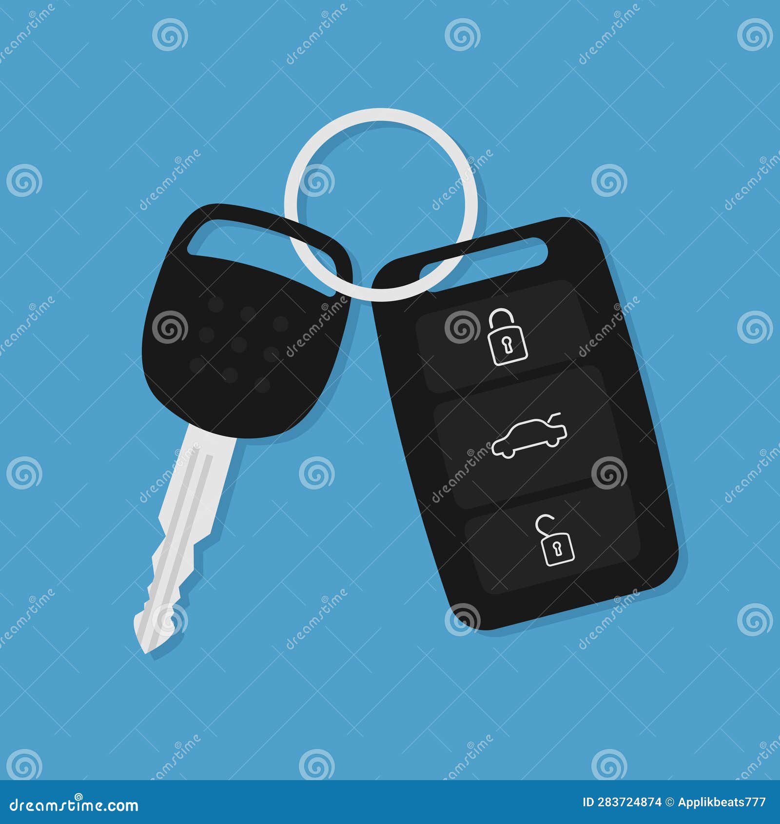 Vector car key flat icon stock vector. Illustration of drive - 283724874