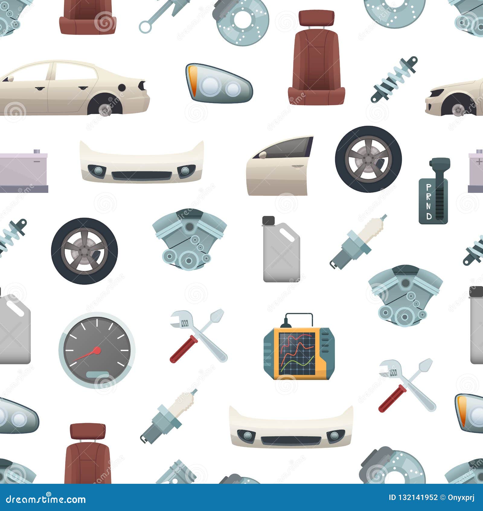 Vector Car Parts Pattern or Background Illustration Stock Vector ...