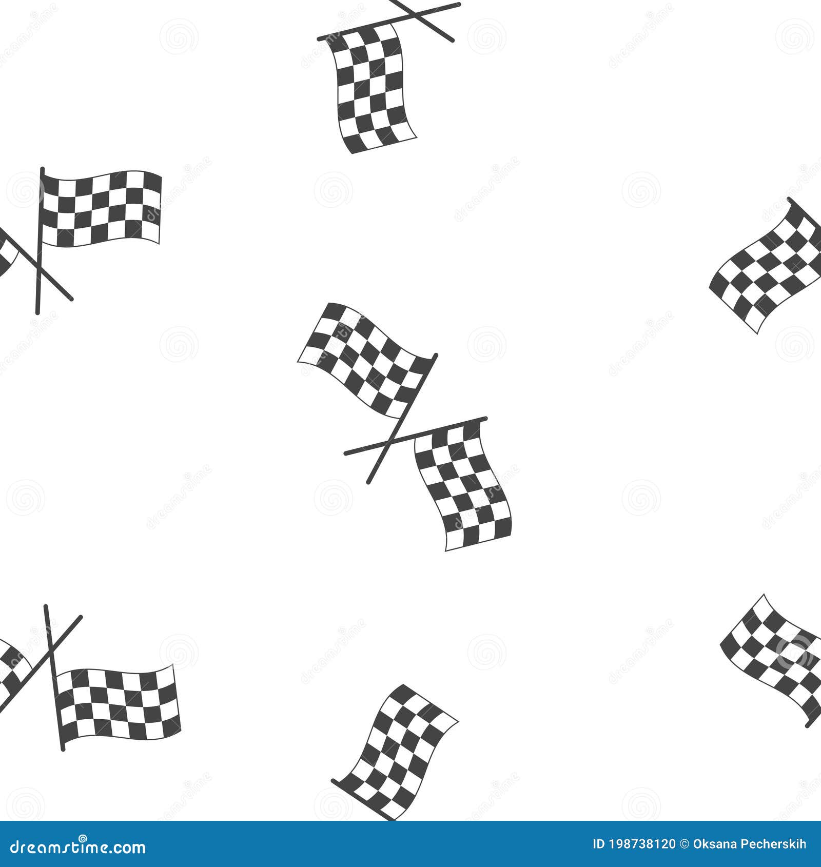 Vector Car Racing Flag Icon. Start, Finish Symbol Seamless Pattern on a ...