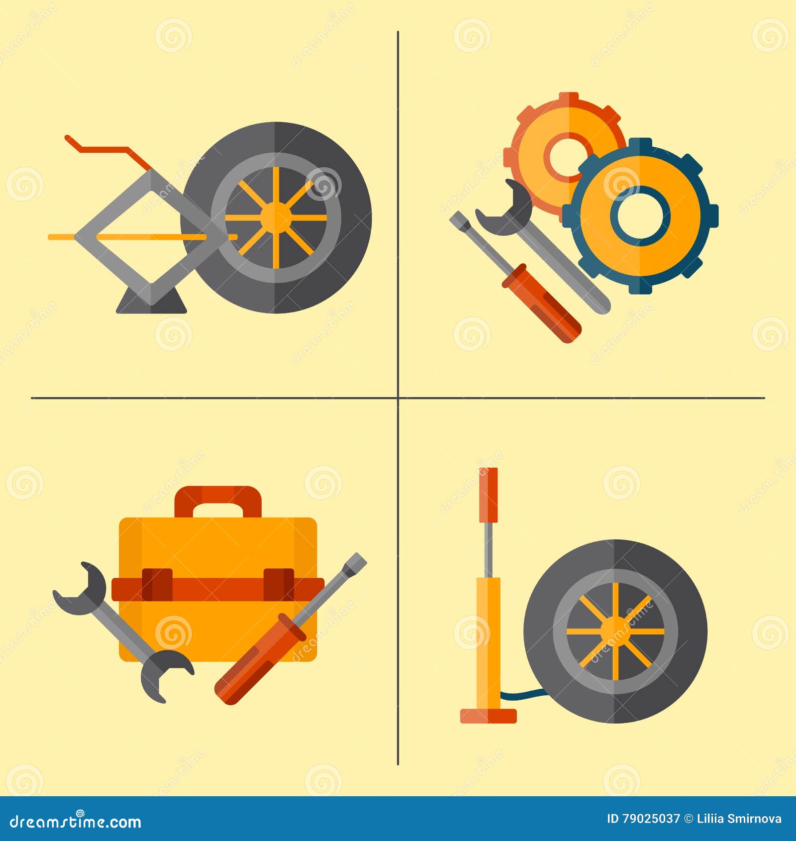 Vector Car Repair Cartoon Icon Stock Vector - Illustration of ...