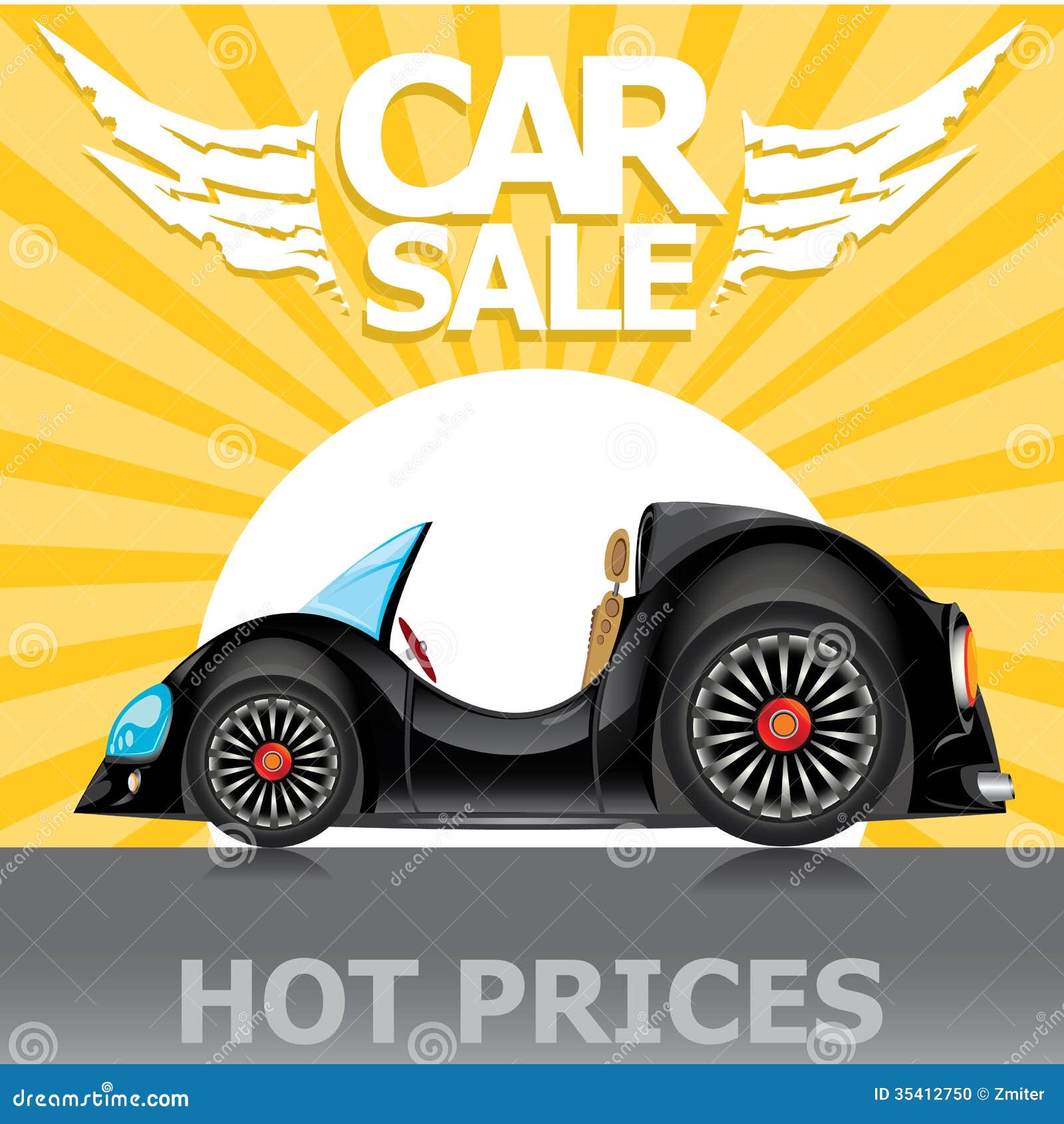 Vector Car Sale Design Template with Car. Stock Vector - Illustration ...