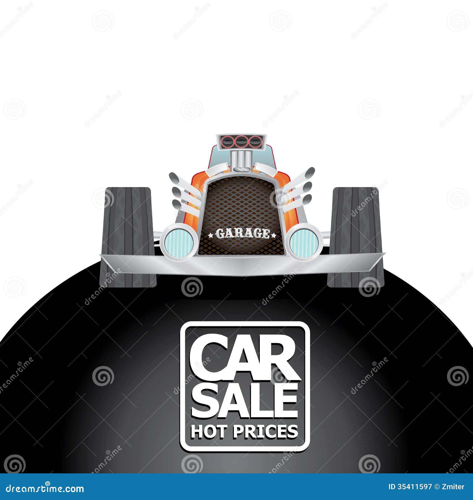 Vector Car Sale Design Template with Retro Car. Stock Vector ...