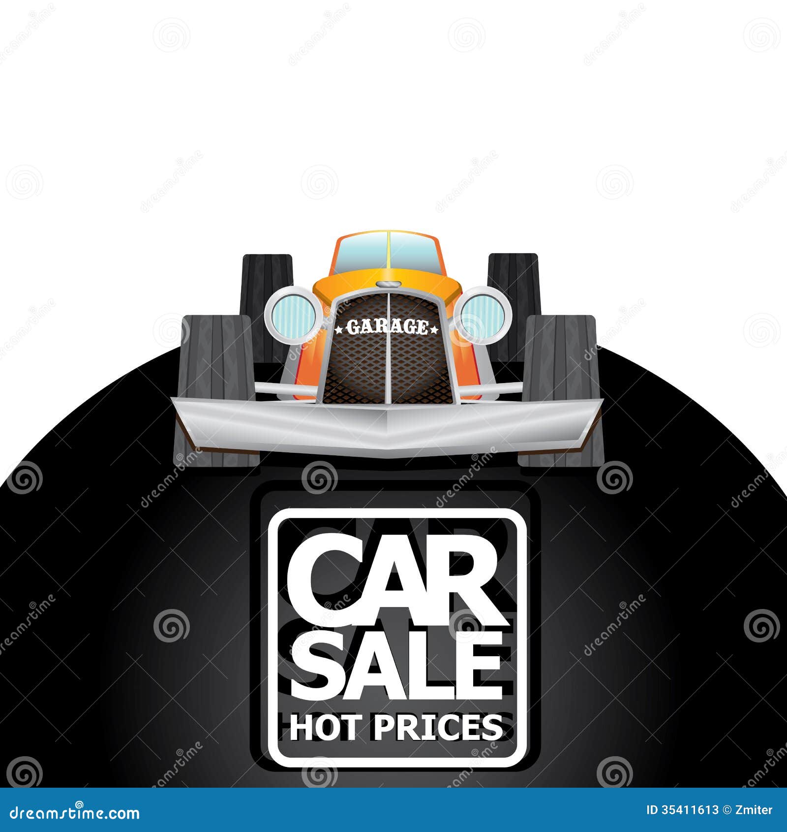 Vector Car Sale Design Template with Retro Car. Stock Vector ...