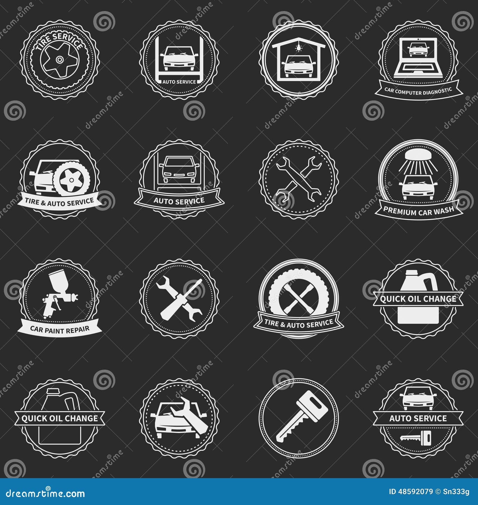 Vector Car Service Emblems and Badges Stock Vector - Illustration of ...