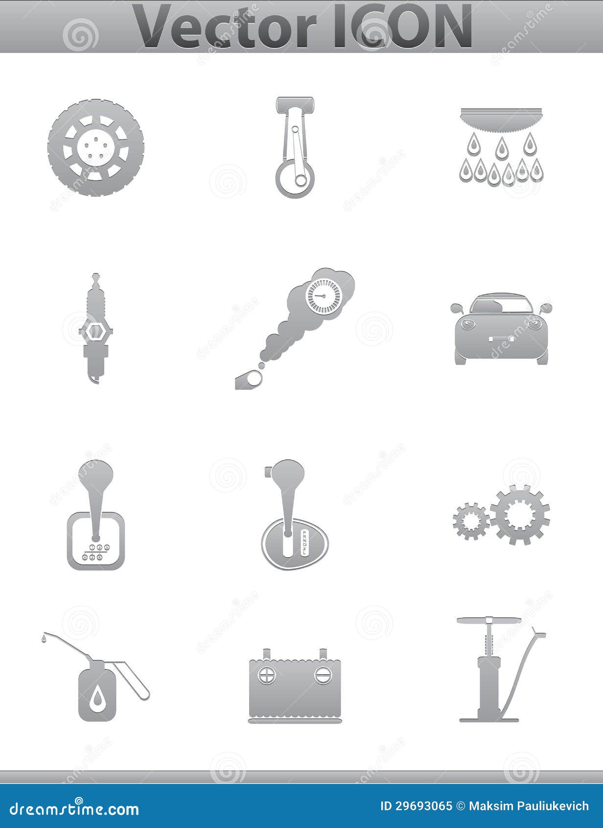 Vector Car Set Icons. Auto Service Square Stock Vector - Illustration ...