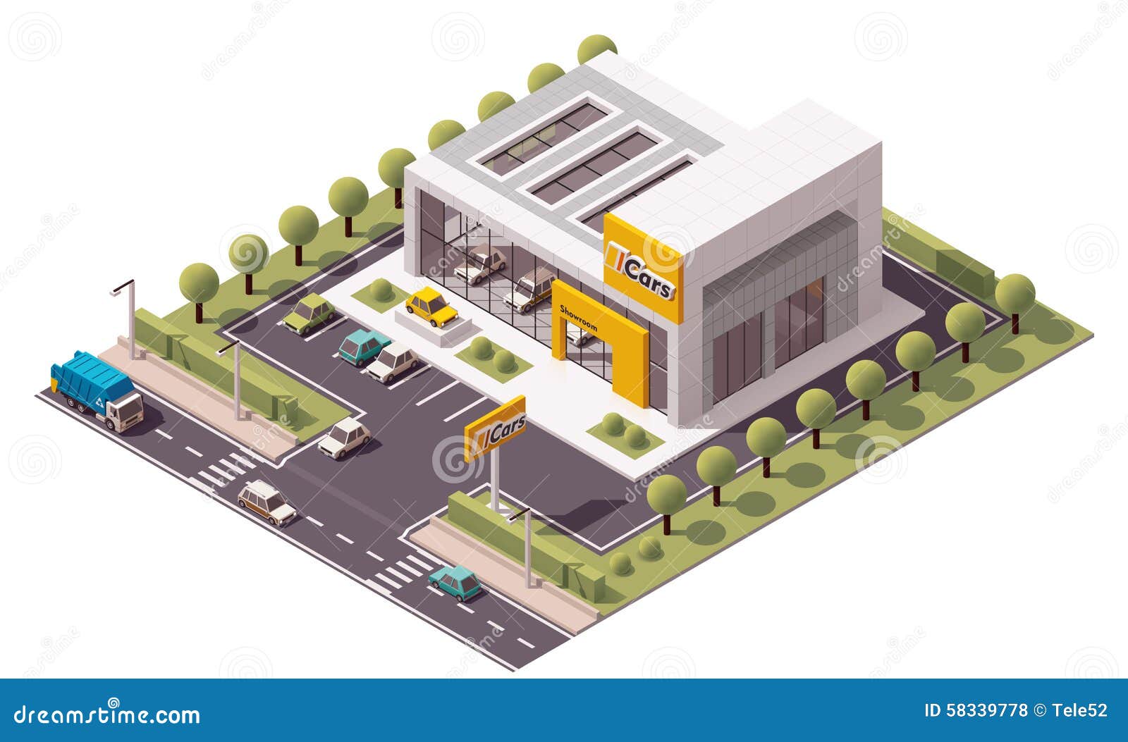 Car Dealership Isometric Flowchart Cartoon Vector | CartoonDealer.com ...